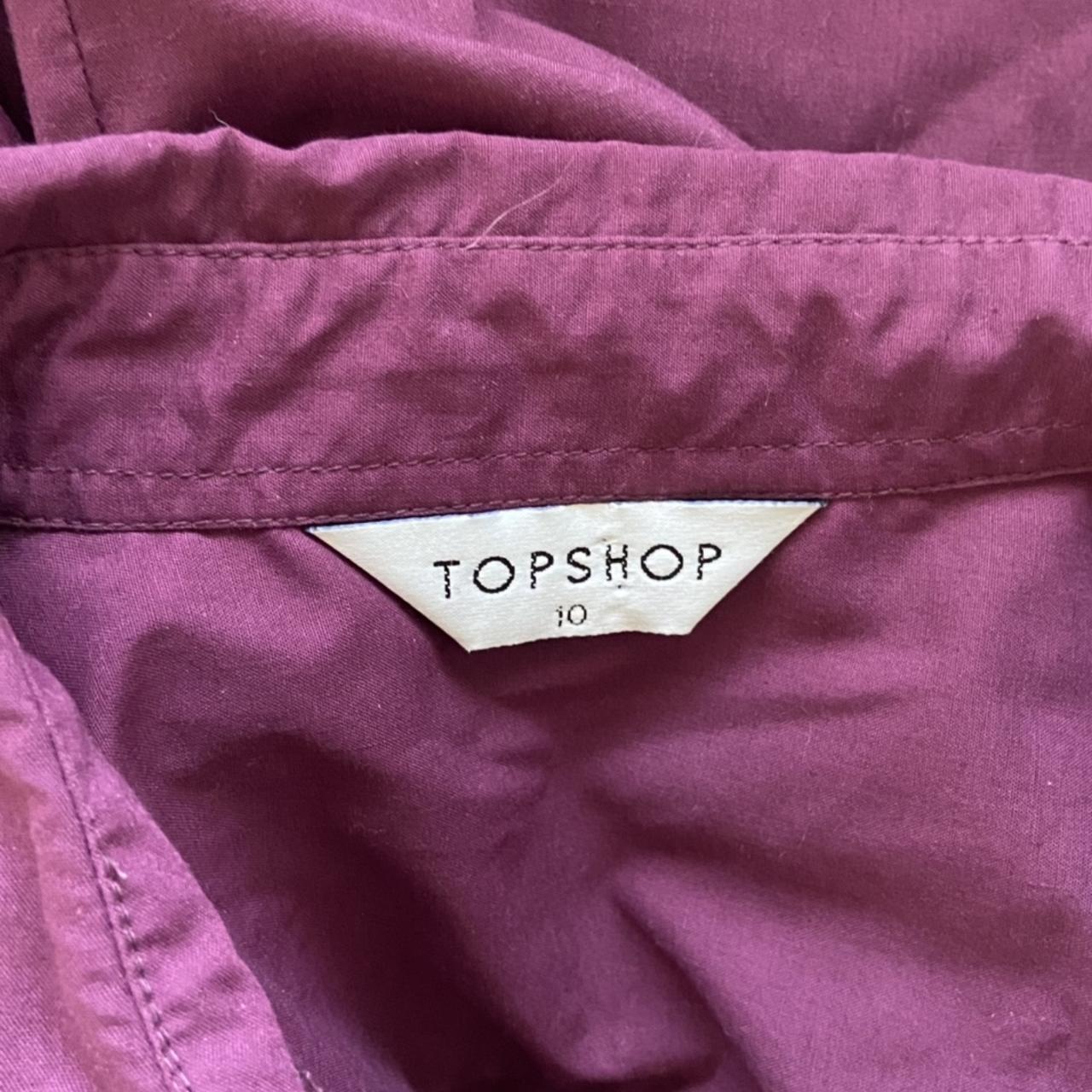 Old label Topshop plum coloured button up top!!... - Depop