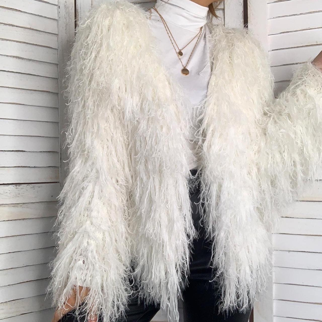 Cream fluffy cardigan - missy empire Size S (6/8)... - Depop