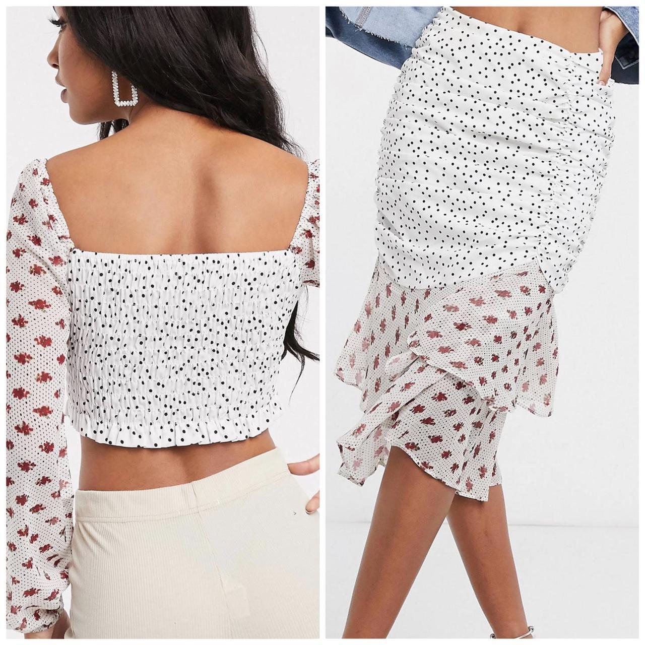 pretty darling top and midi skirt coord worn once... - Depop