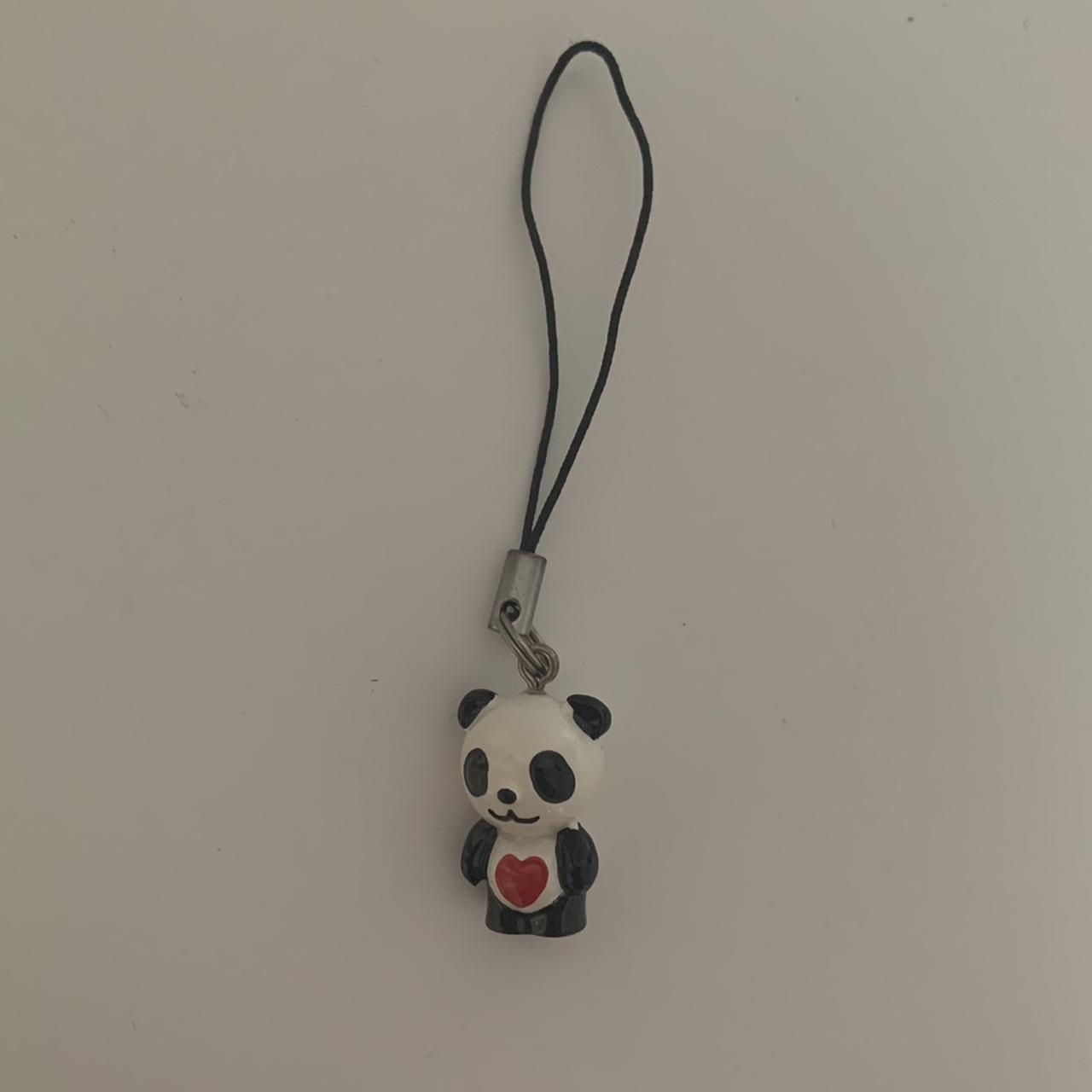 Panda red heart phone charm. Used but still in good... - Depop