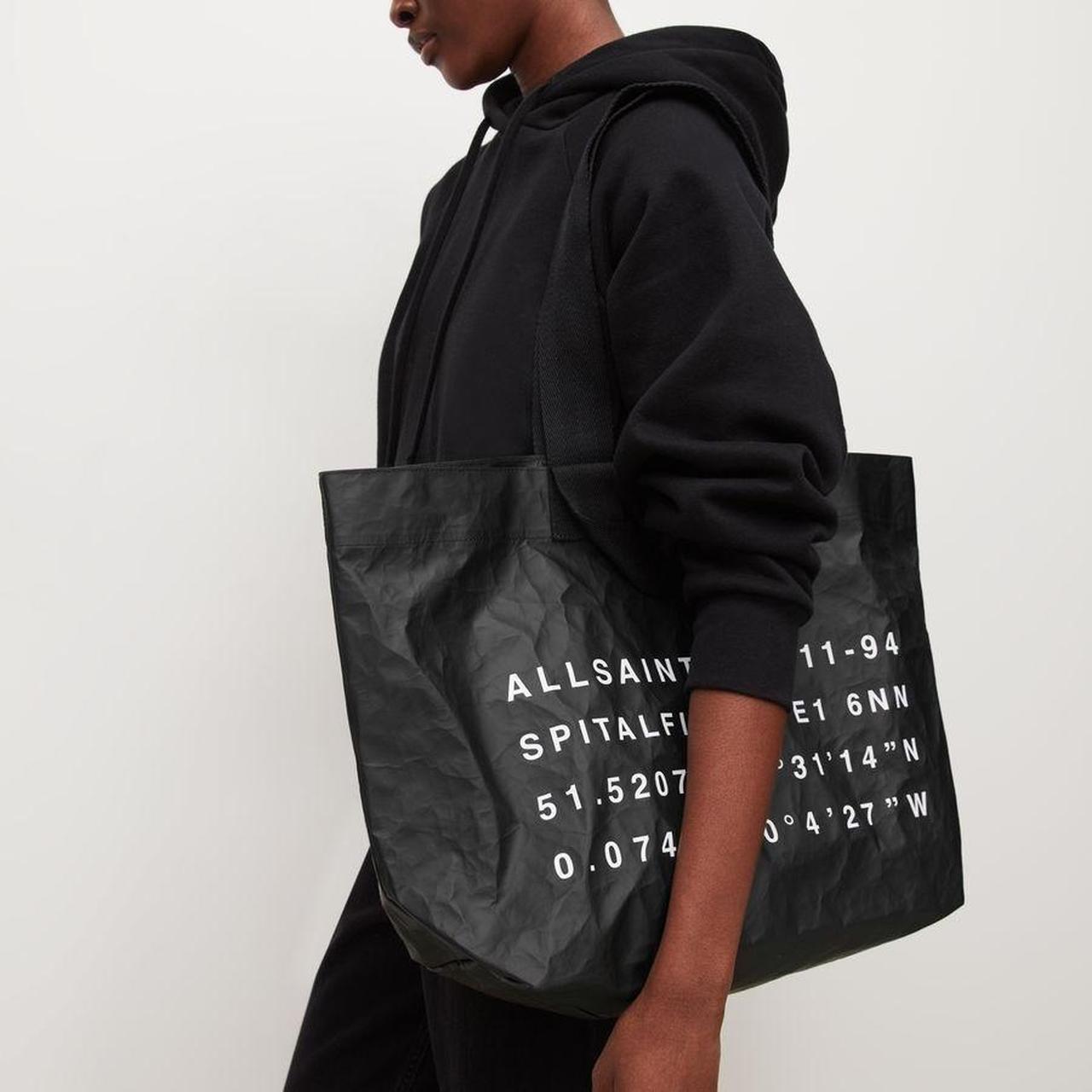 AllSaints Leather Lightweight Paper Tote Bag NWT -... - Depop