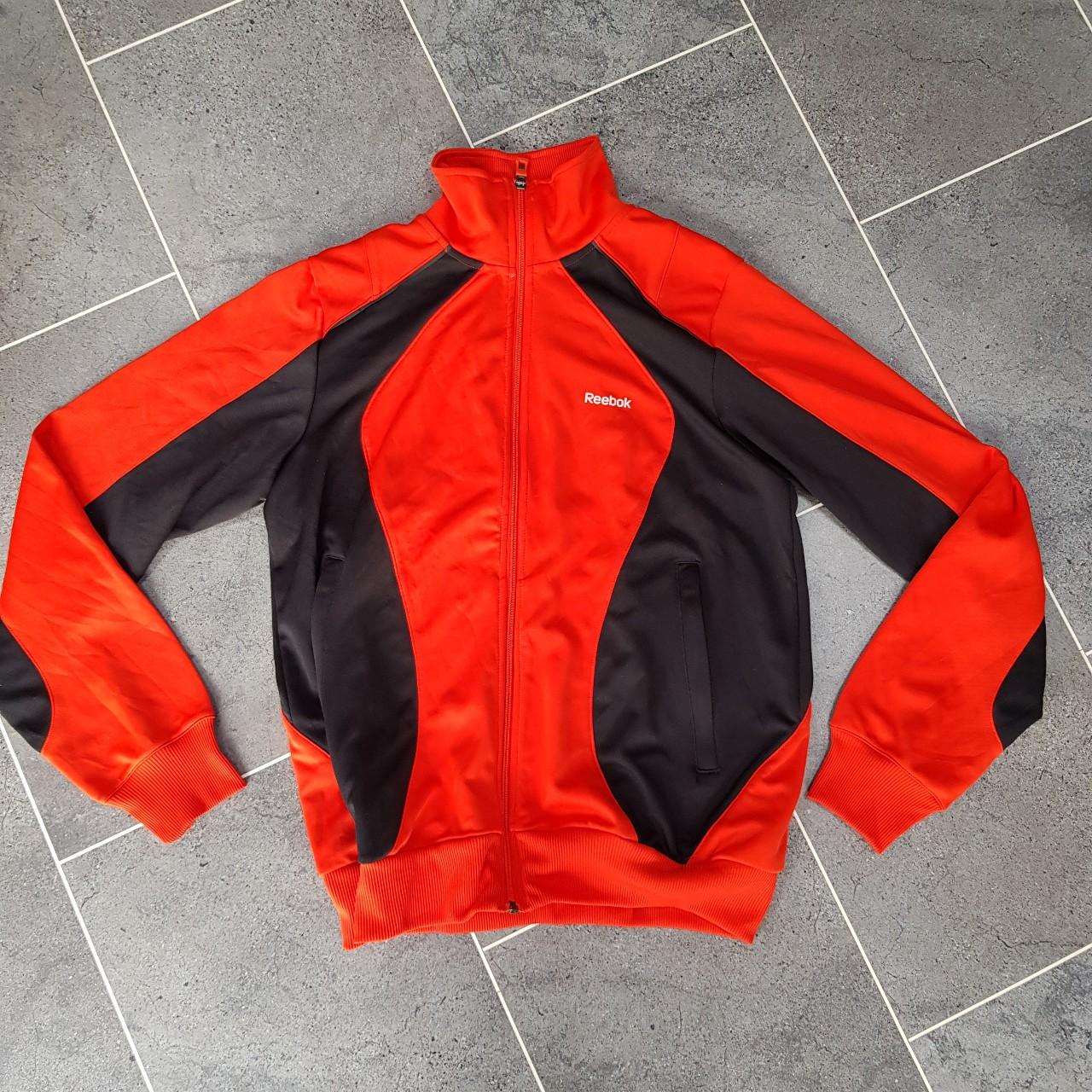 Vintage Reebok tracksuit jacket 90s in red great... - Depop