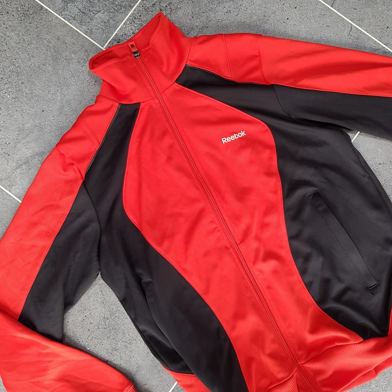 Vintage Reebok tracksuit jacket 90s in red great... - Depop