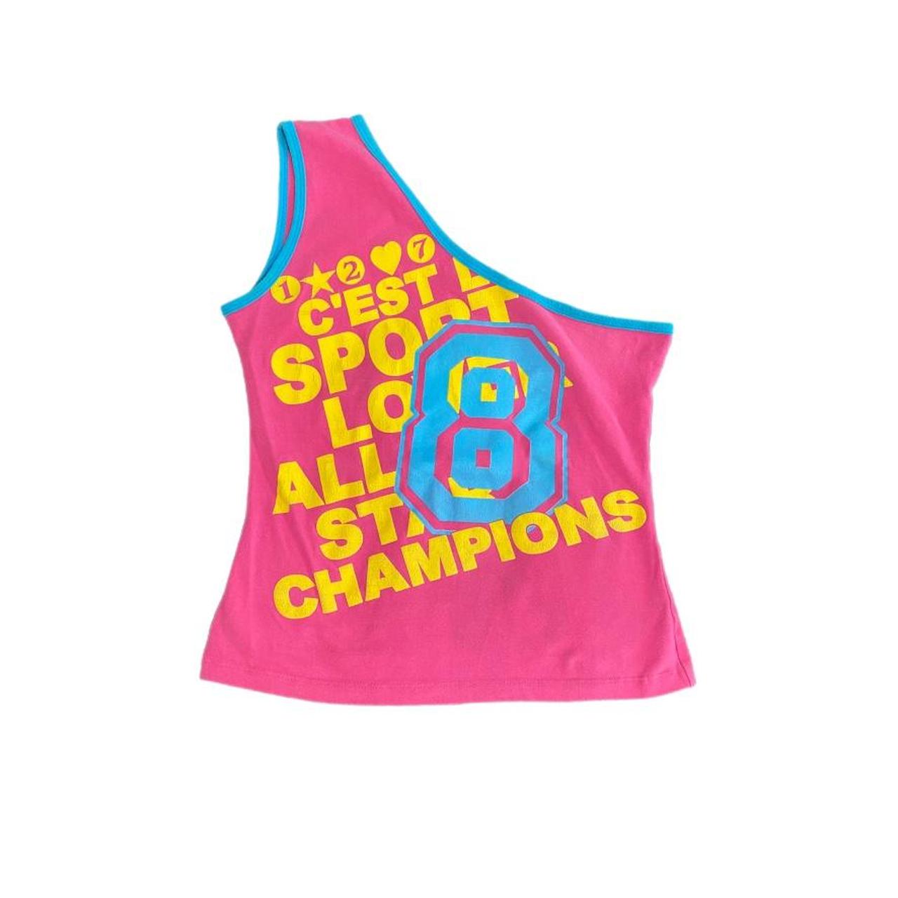 2000’s One Sleeve Graphic Top • approx... - Depop