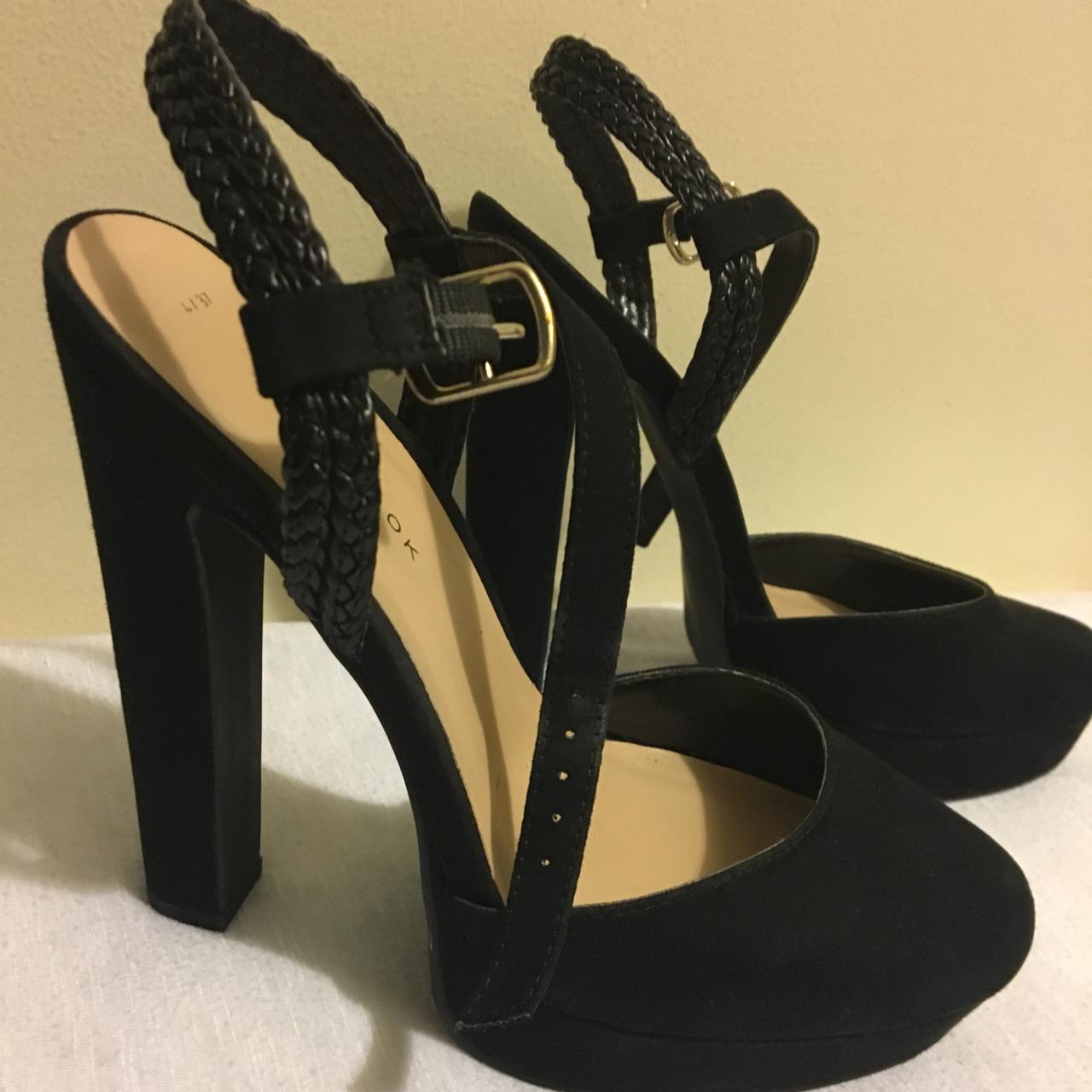Black New Look heels in a size 4. Worn out twice,... - Depop