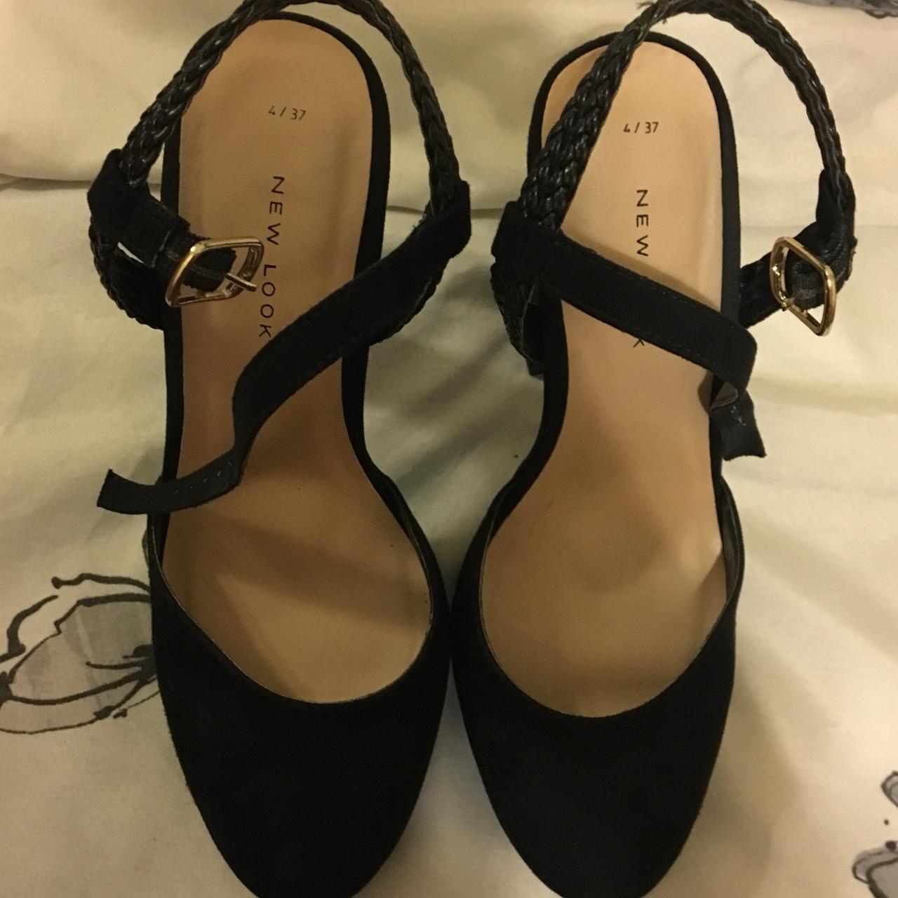 Black New Look heels in a size 4. Worn out twice,... - Depop