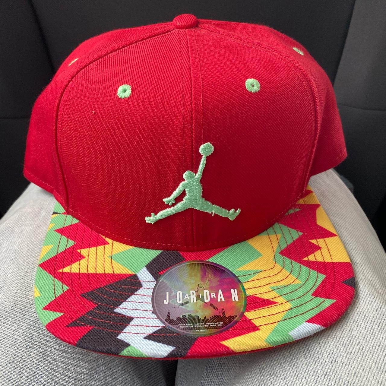 AIR JORDAN Geometric Rim Snapback Cap, Flat Bill,... - Depop