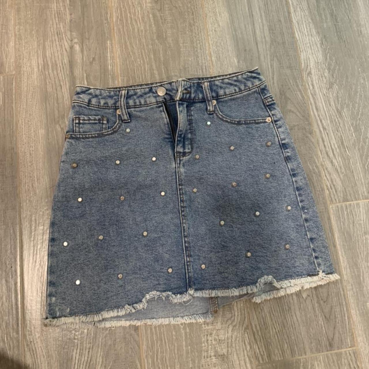 Wild Fable studded denim skirt. Perfect condition,... - Depop