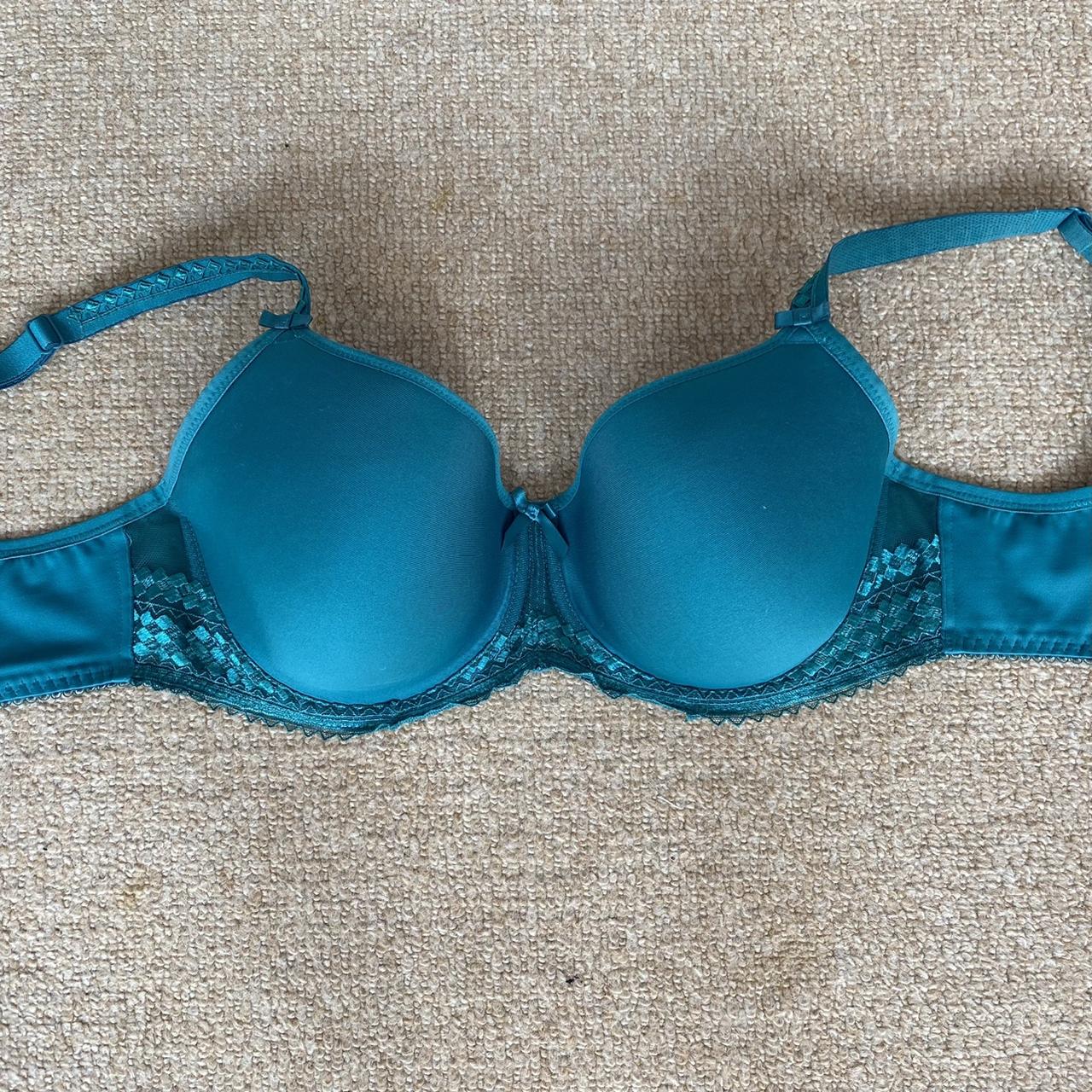 Turquoise 'Rebecca bra' • Moulded and full cup,... - Depop