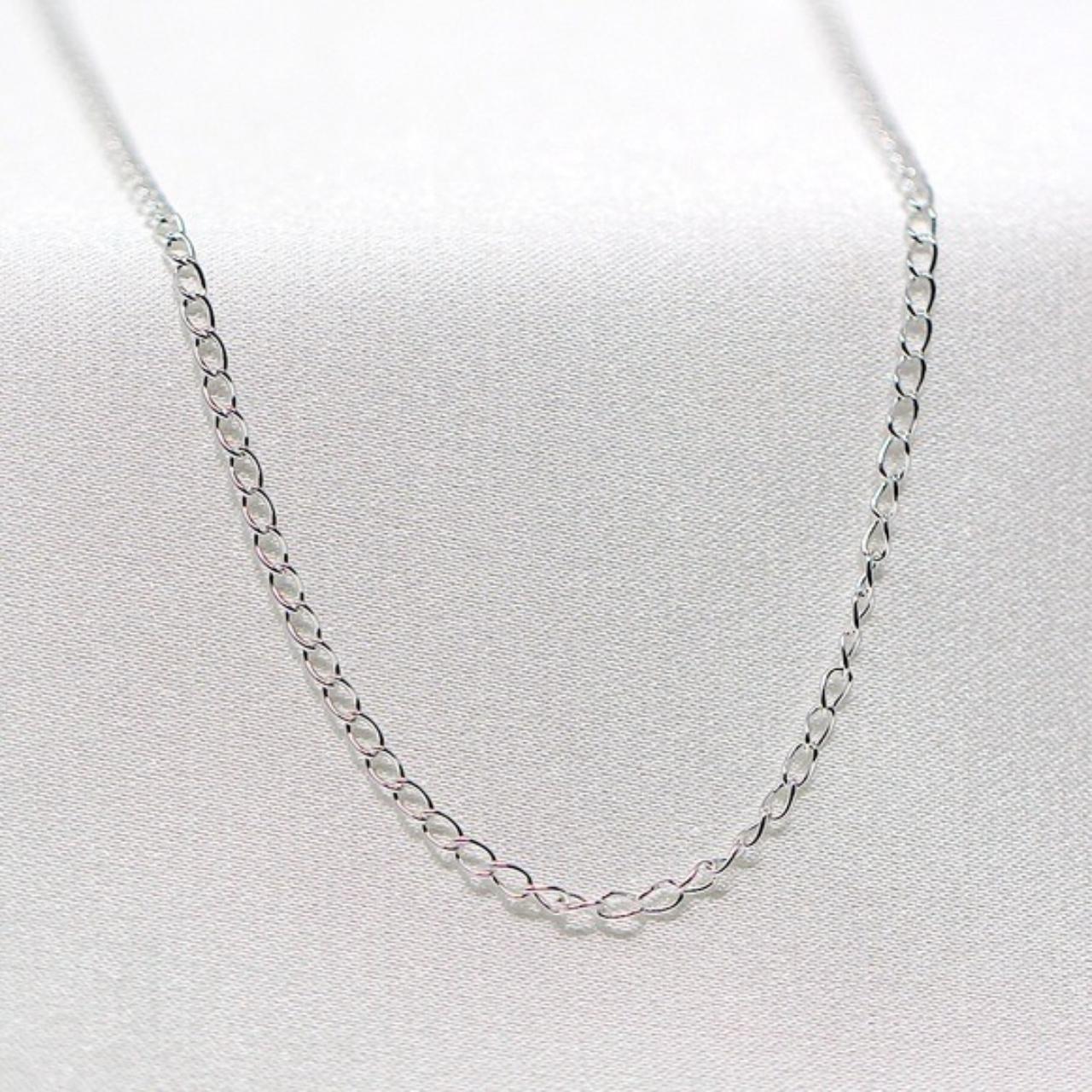 Sterling Silver 2mm Curb Chain Link Necklace - 16... - Depop