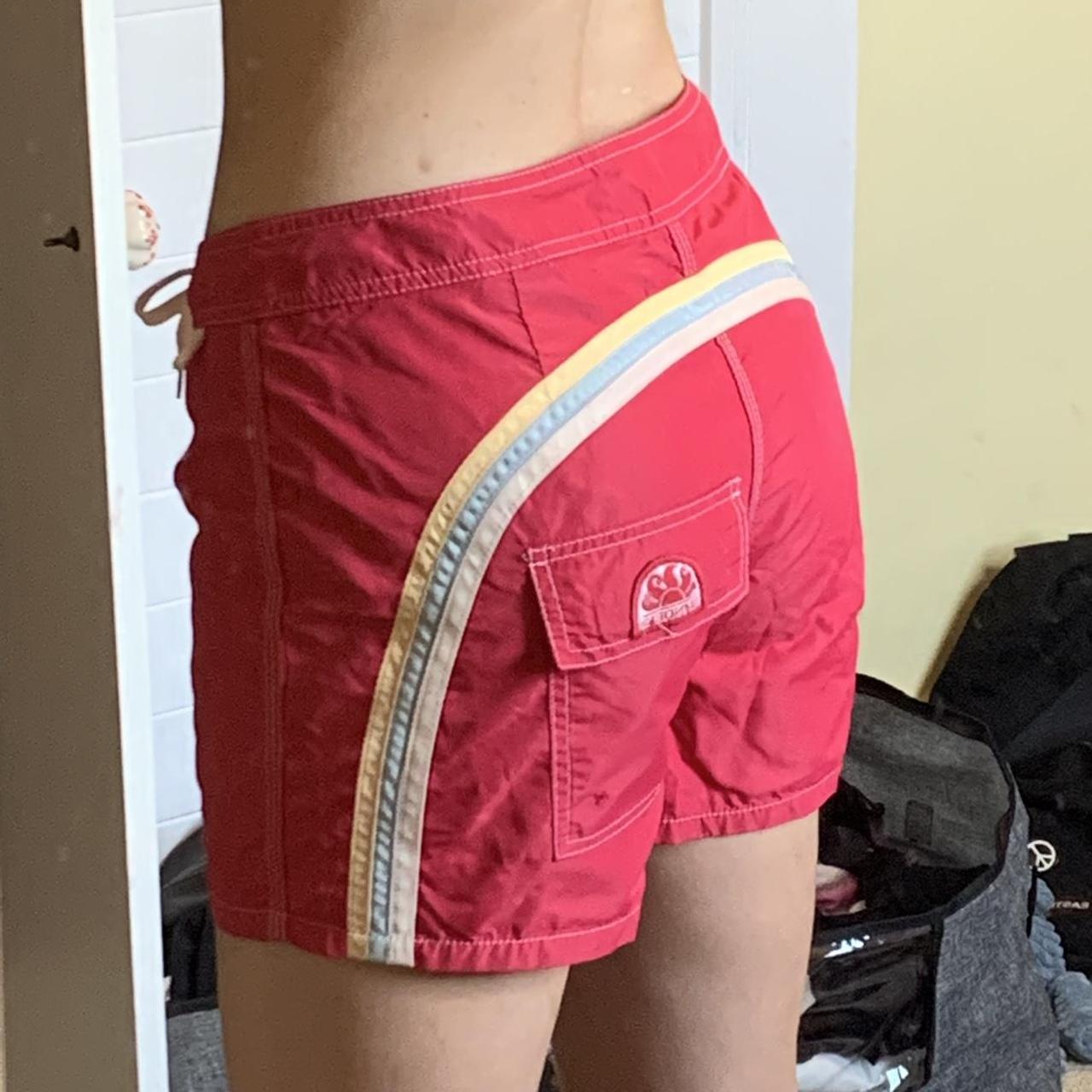 sundek red swimming/beach shorts seen on uk8, would... - Depop
