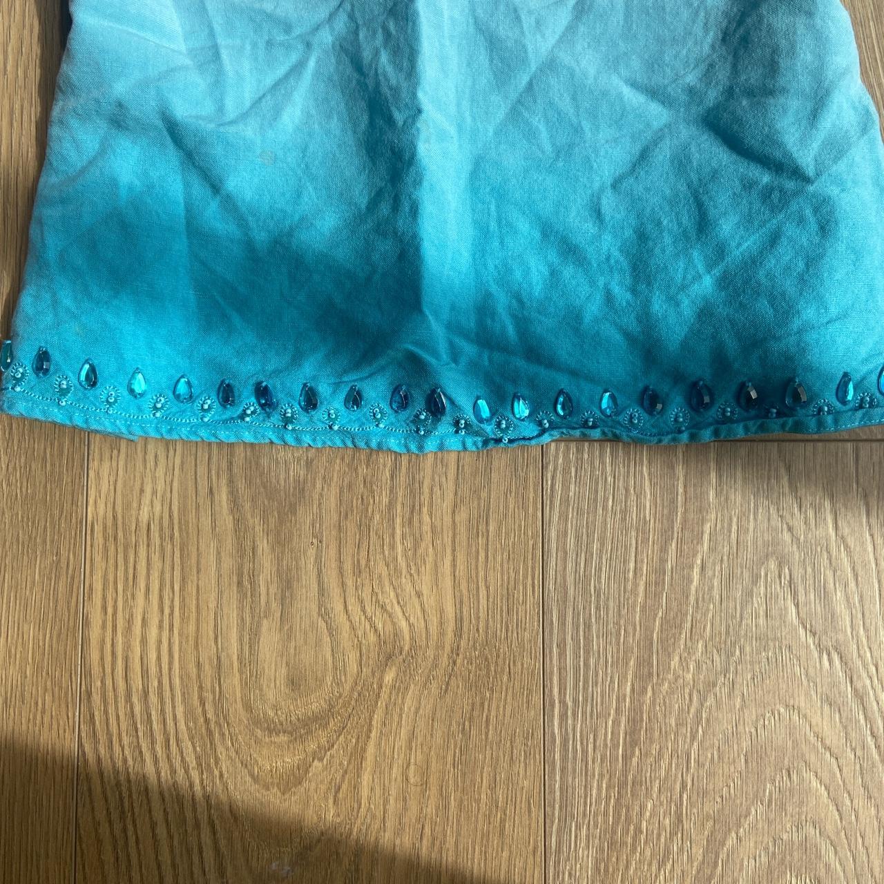 Thé cutest vintage blue gradient top with beaded... - Depop