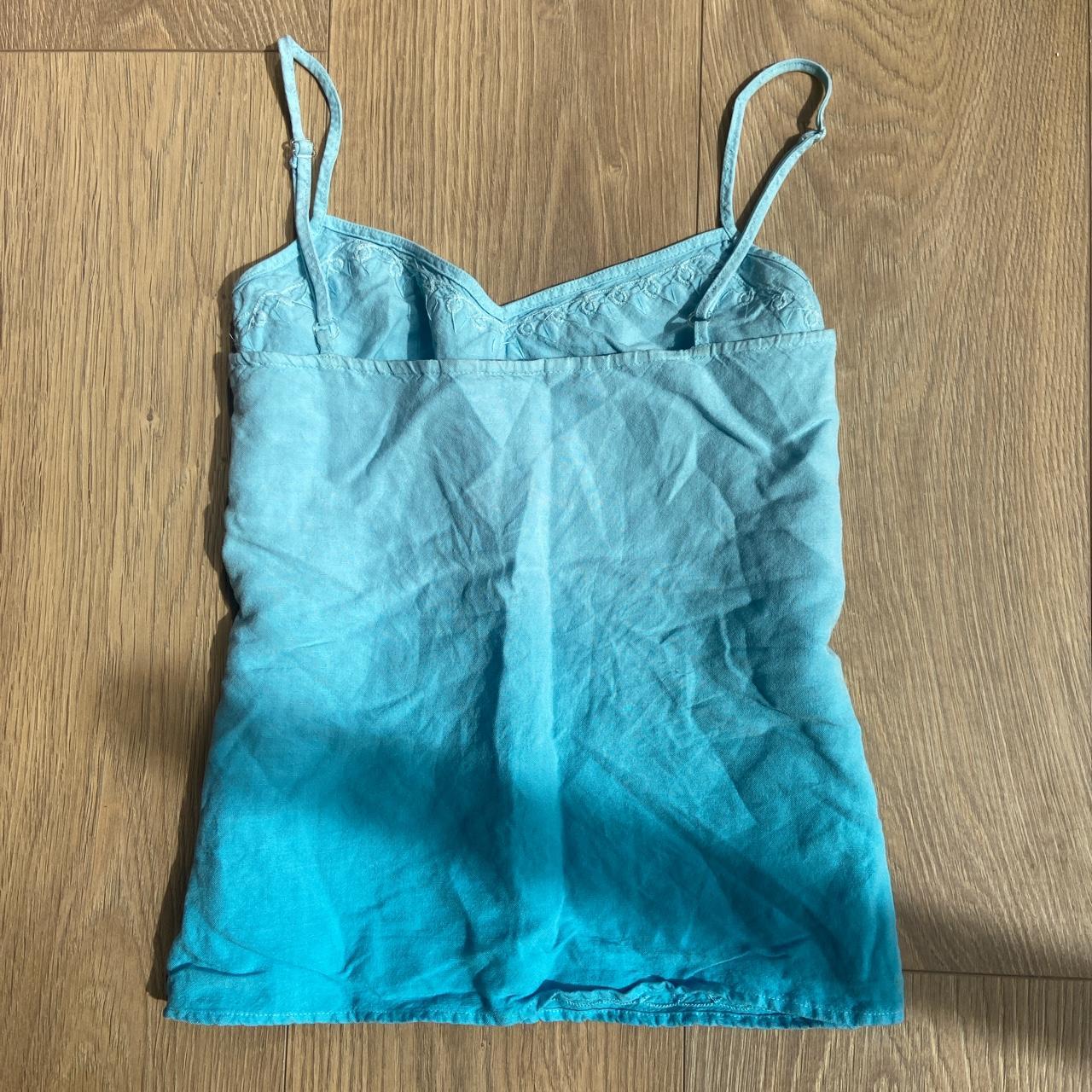 Thé cutest vintage blue gradient top with beaded... - Depop