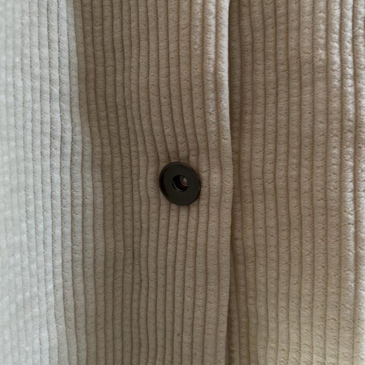 long sleeve cream colored button up corduroy... - Depop
