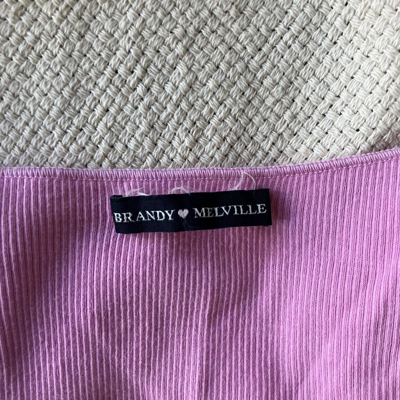 rare pink brandy Melville short sleeve bardot / off... - Depop