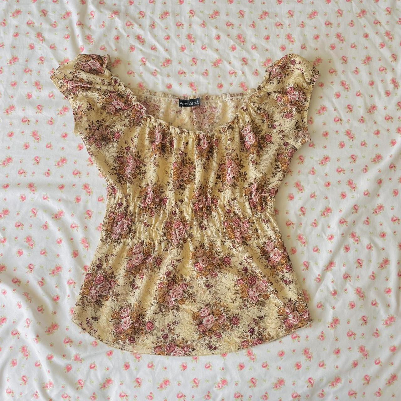 90s Grunge Fairycore Wet Seal Coquette Lace Milkmaid Depop