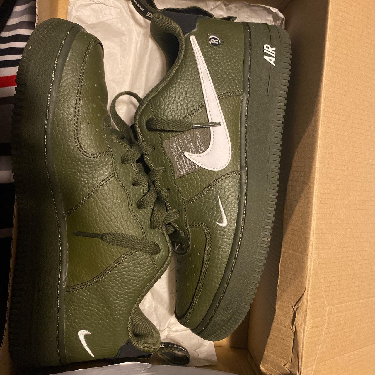 Utility green AF1 Like new condition Sz 6Y - Depop