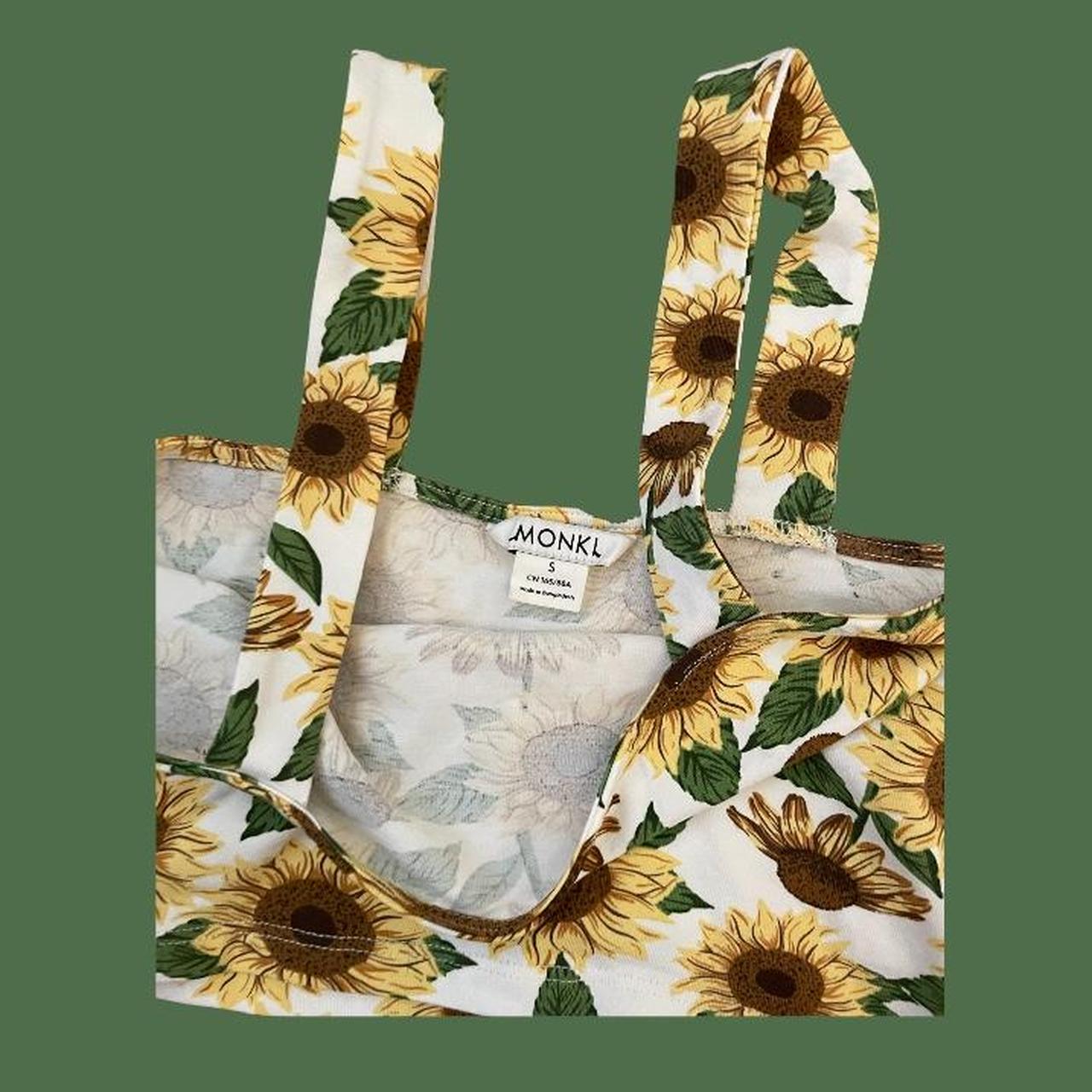sunflower crop top 🌻 Monki brand from ASOS Size:... - Depop