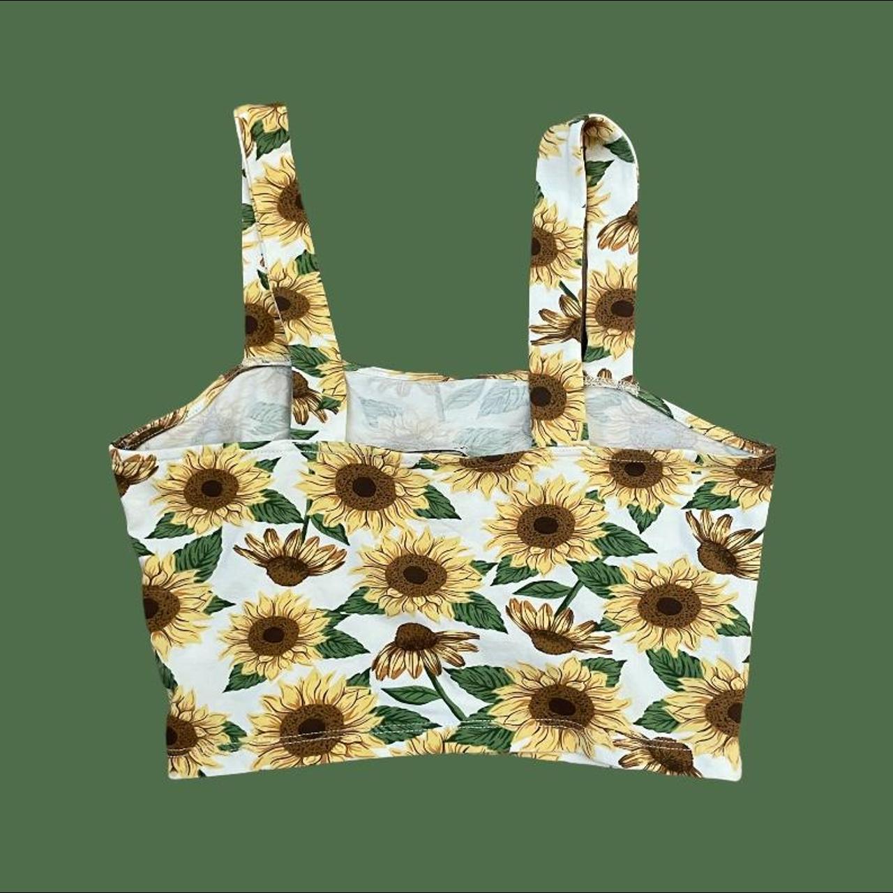 sunflower crop top 🌻 Monki brand from ASOS Size:... - Depop