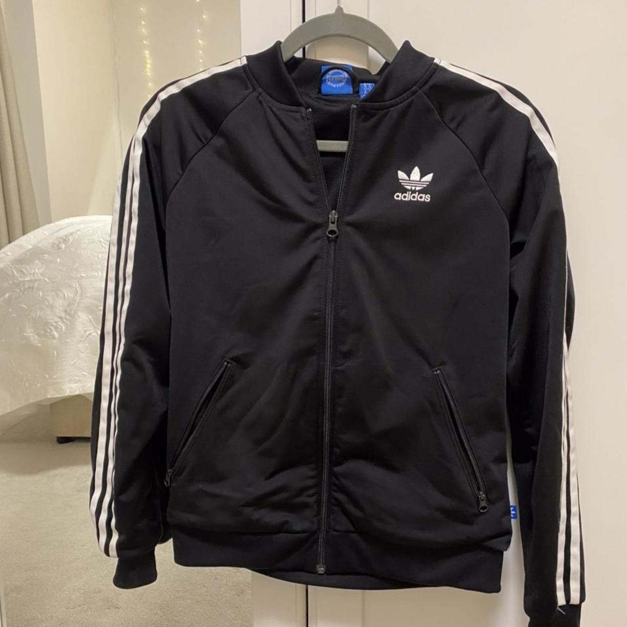 Black Adidas Full Tracksuit - track top size 8 -... - Depop