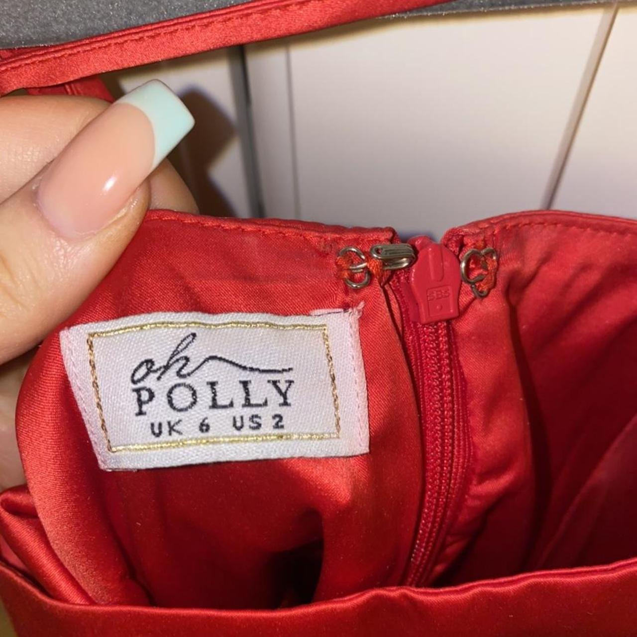 Oh polly Cut Out Satin Mini Dress In Red - Size UK 6... - Depop