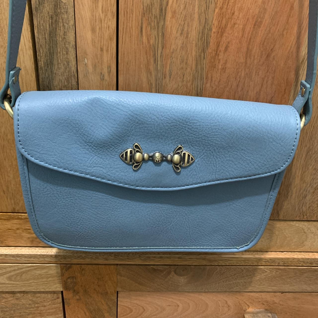 Pale blue handbag from Nica with cute #Bee detail to... - Depop