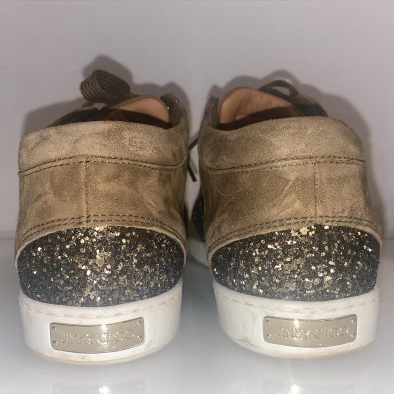 Green Jimmy choo miami trainers hardly worn size 5 -... - Depop