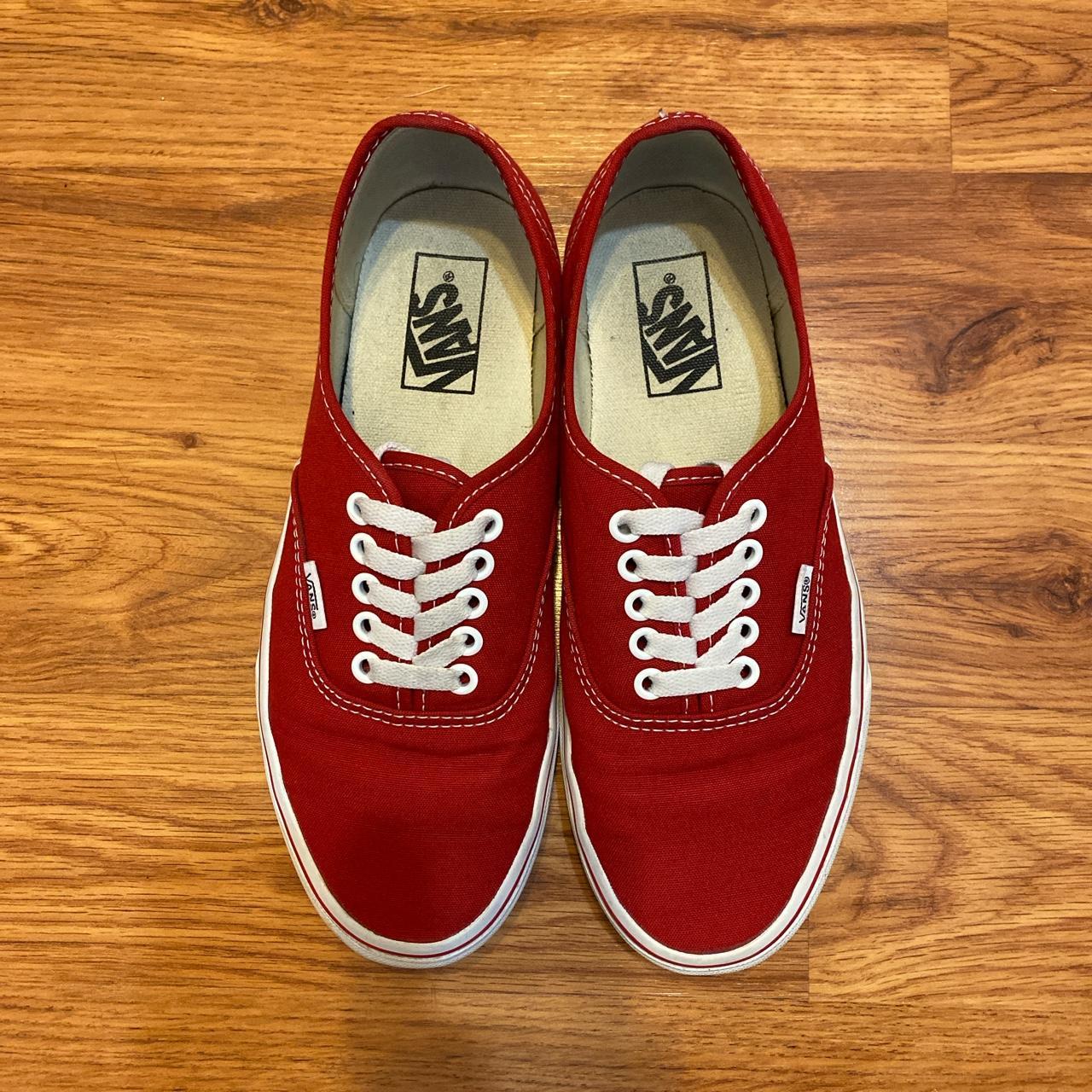 Red Authentic Vans Size Mens 7/Womens 8.5 Comes with... - Depop