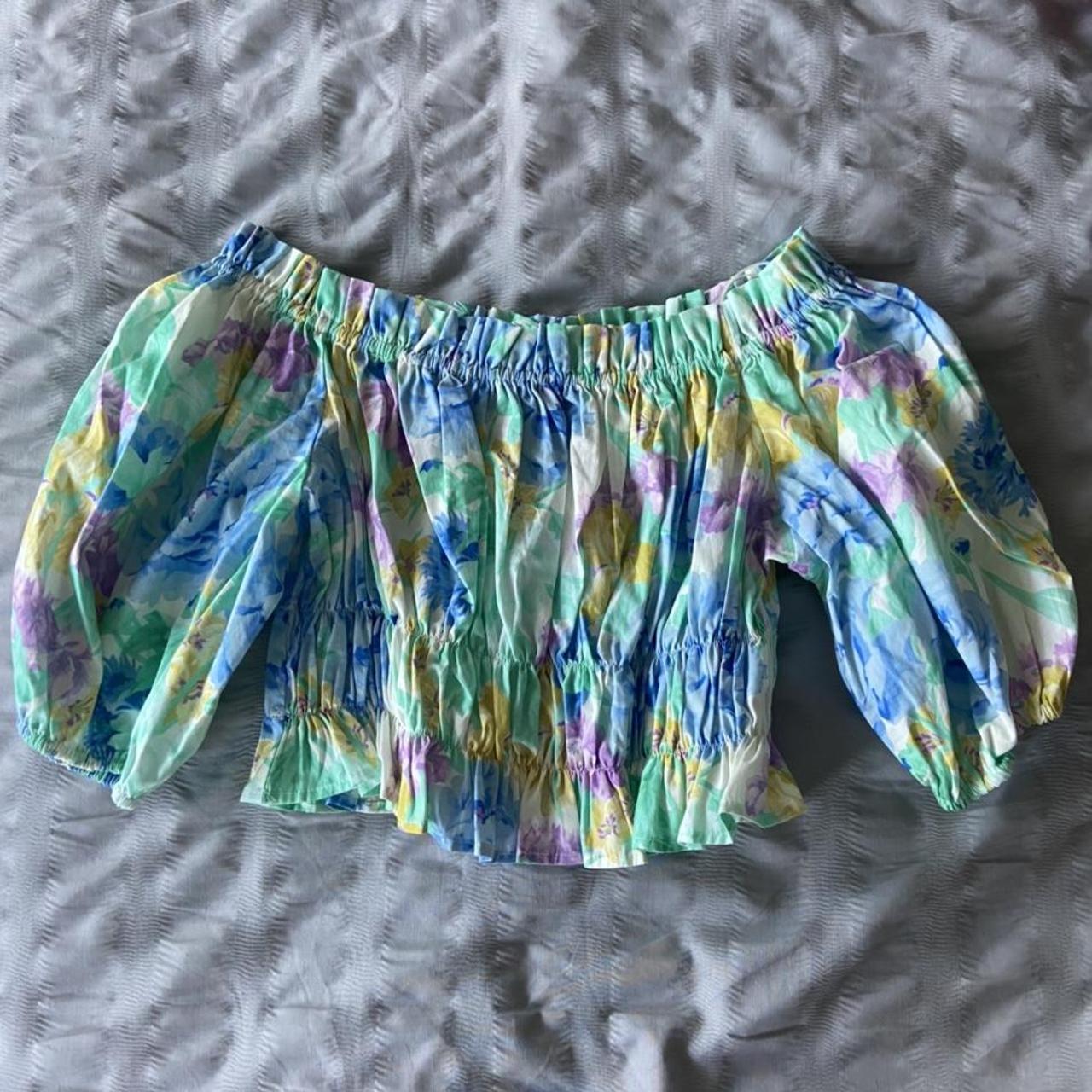 Zara floral print top multicoloured Size XS Never... - Depop