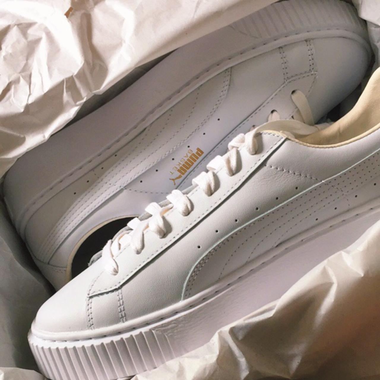 Puma basket trainers Size 6 Small scuff on toe as... - Depop