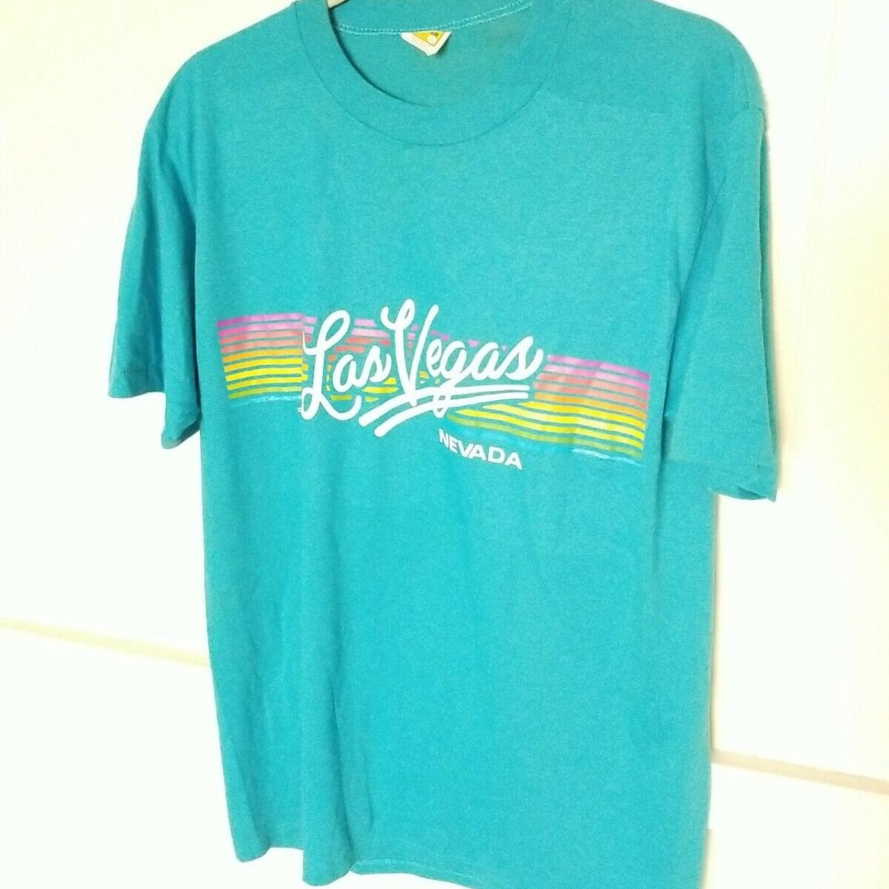 VTG Velva Sheen Las Vegas Nevada Neon Print T Shirt... - Depop