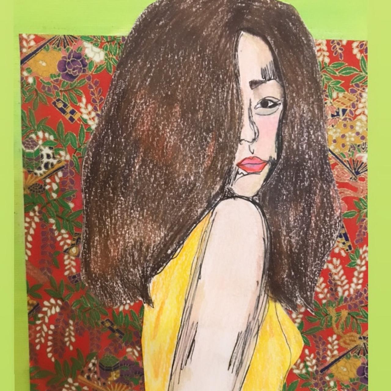 Melanie 8x10 inches #artist #art #mixedmedia #portrait | Depop
