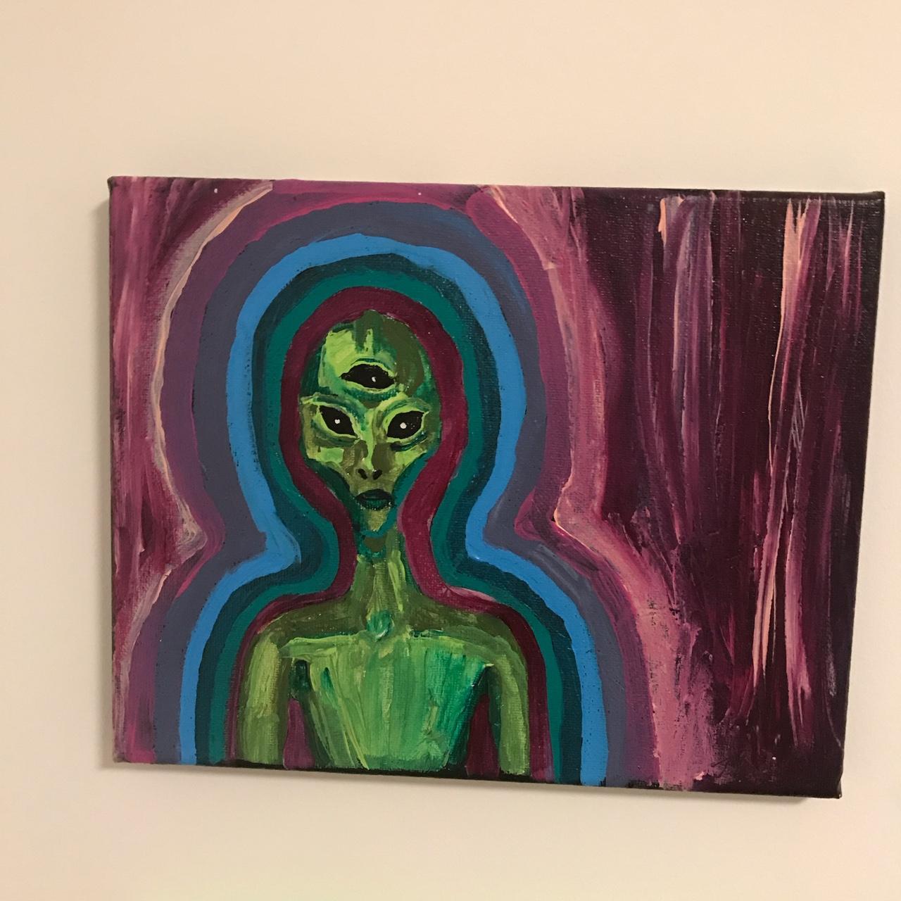 Alien auras 8x10 inches #alien #aura #painting... - Depop