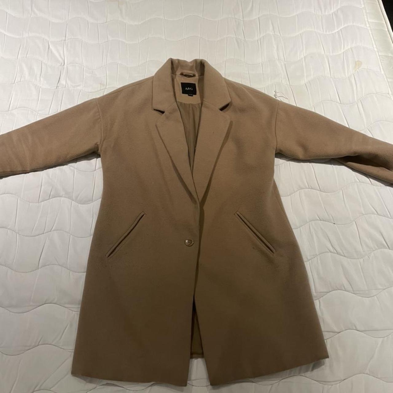 Beige long coat - thick A&G size 12 £10 - Depop