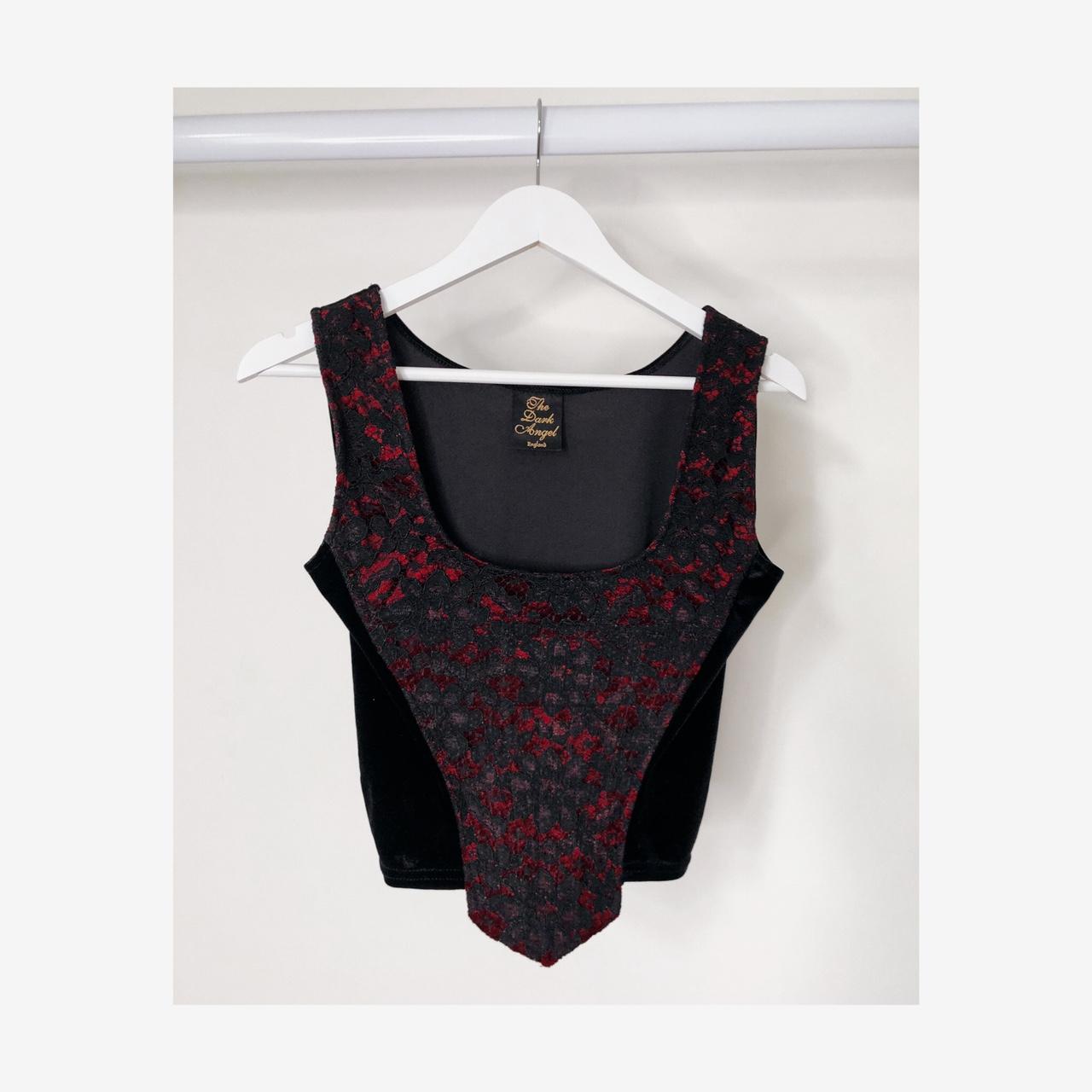 Trad goth vintage corset top by The Dark Angel... - Depop
