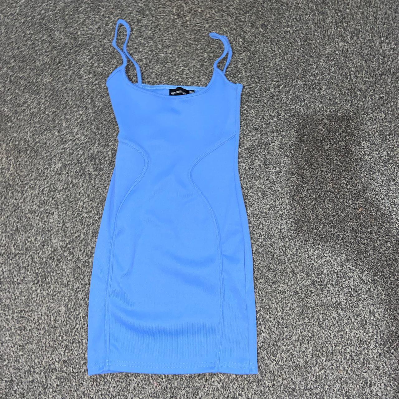 Plt blue ribbed structured dress, worn one. Size... - Depop
