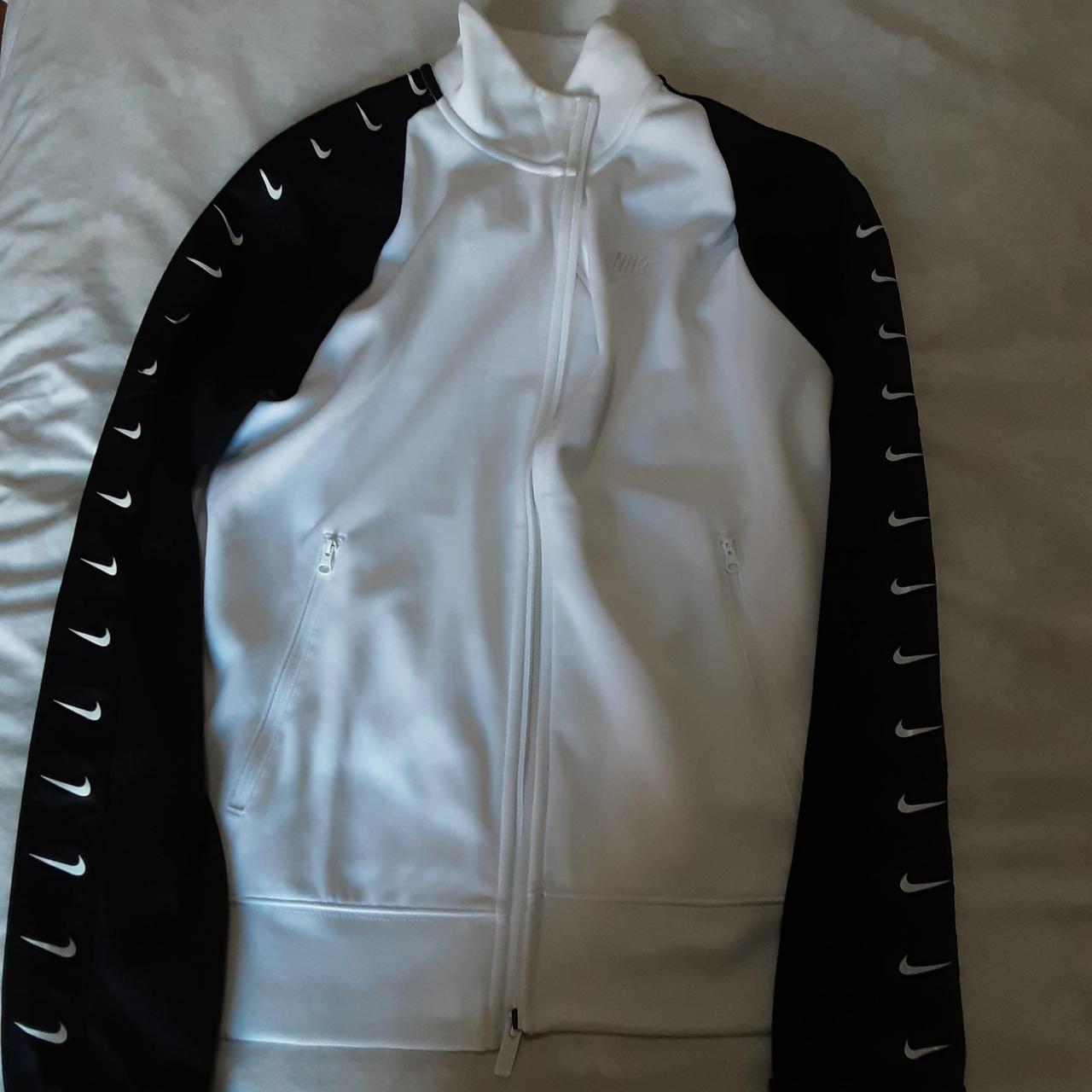 Nike jacket Rare piece Nike repeat White with black... - Depop