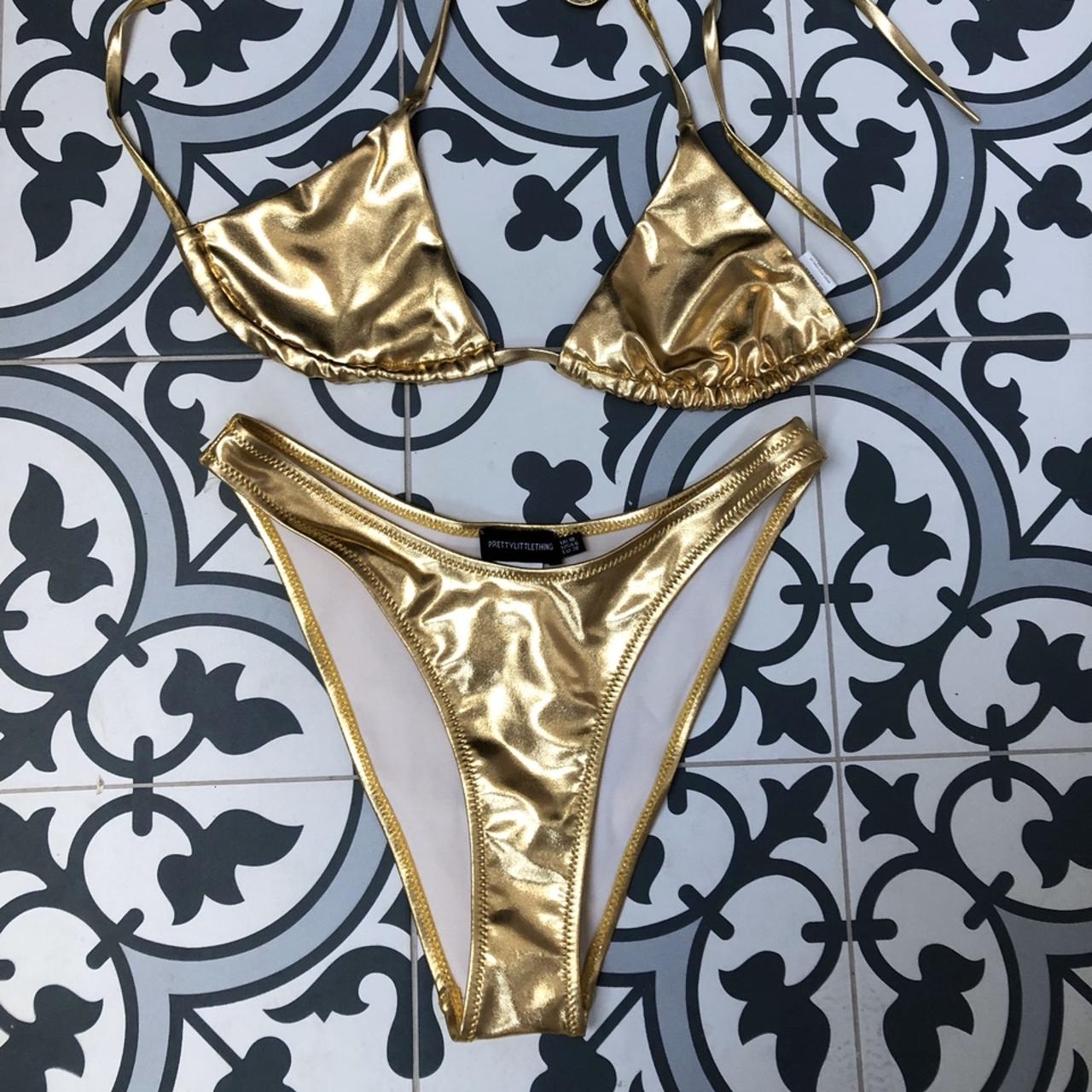 Gorgeous Metallic Gold Bikini!! RRP: £24 In perfect... - Depop