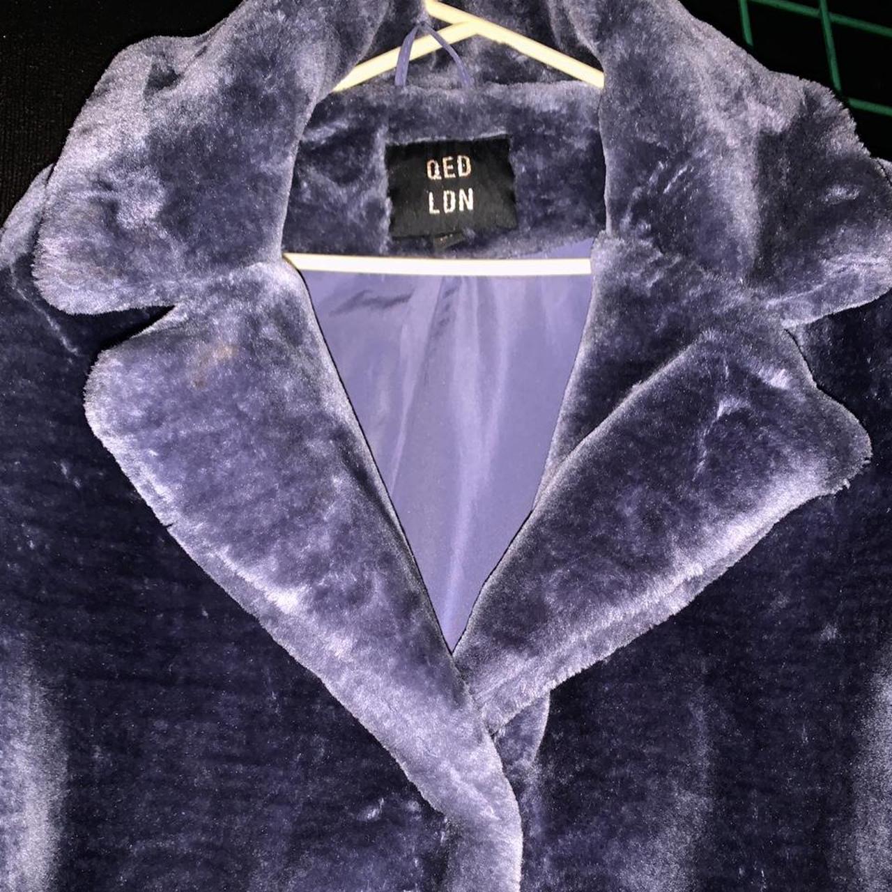 Big Fluffy Faux Fur Blue Jacket Very extravagant!... - Depop