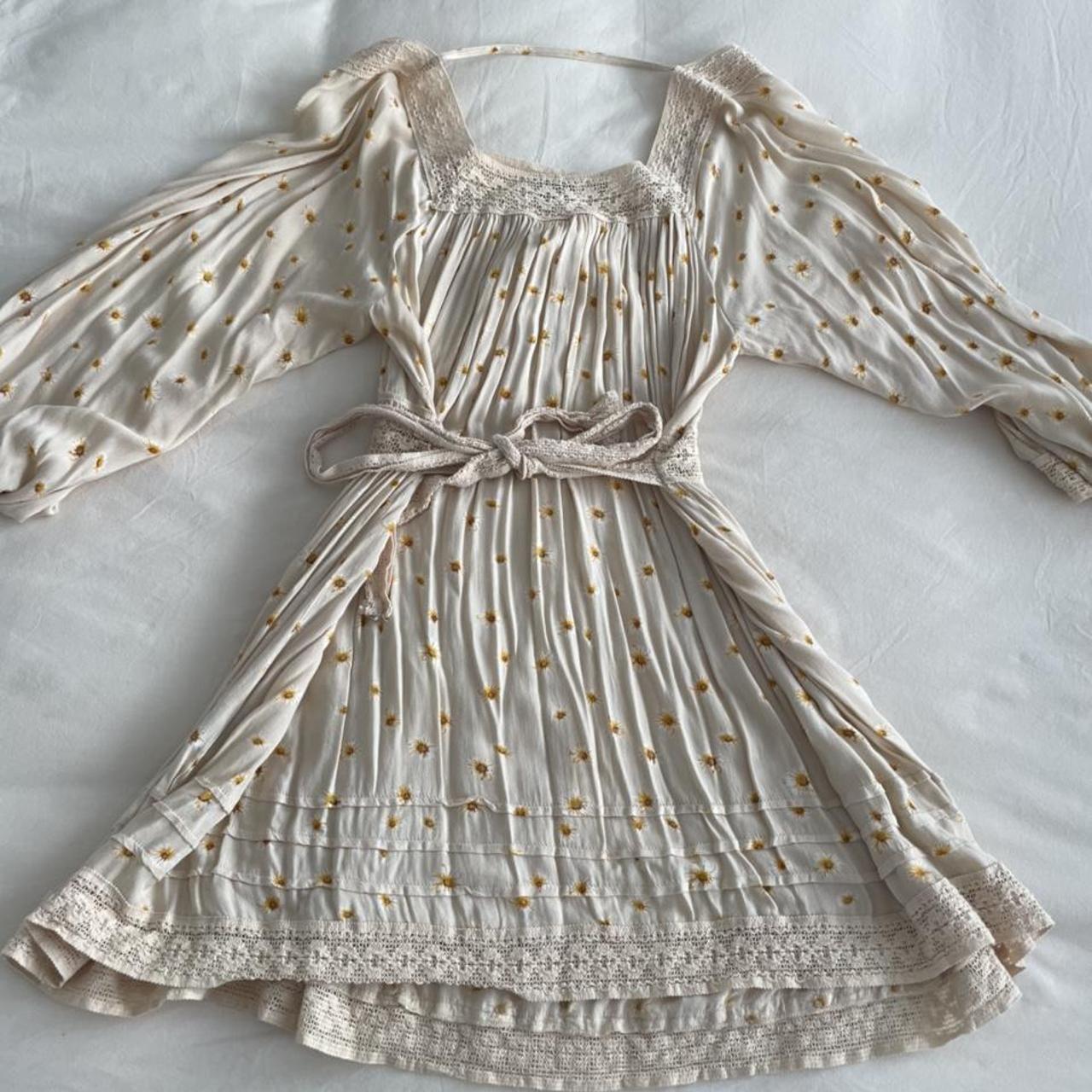 Tree of Life dress - long sleeve bell arms - wraps... - Depop