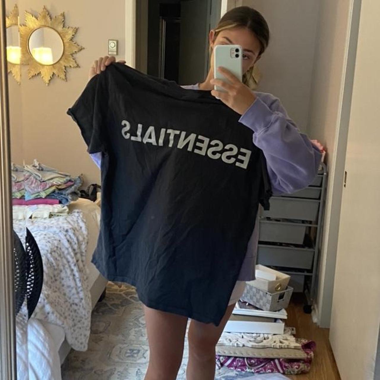 Black Reflective FOG Essentials t- shirt Essentials... - Depop