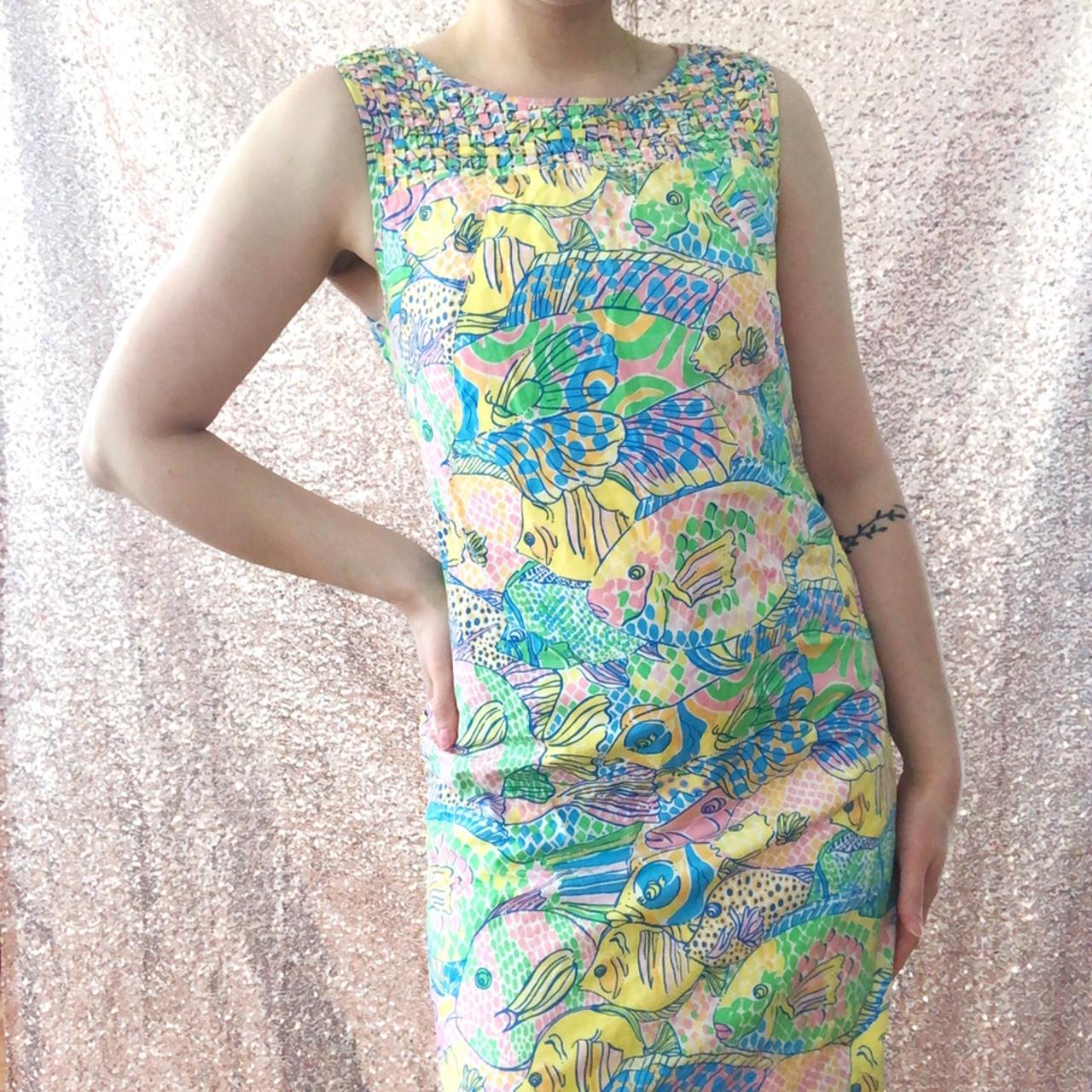 Bright and fun aquarium print dress 🥰 Beautiful... - Depop