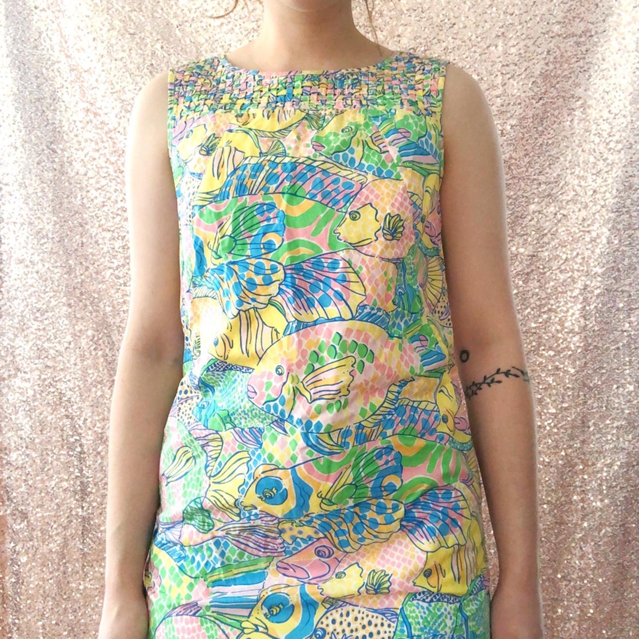 Bright and fun aquarium print dress 🥰 Beautiful... - Depop