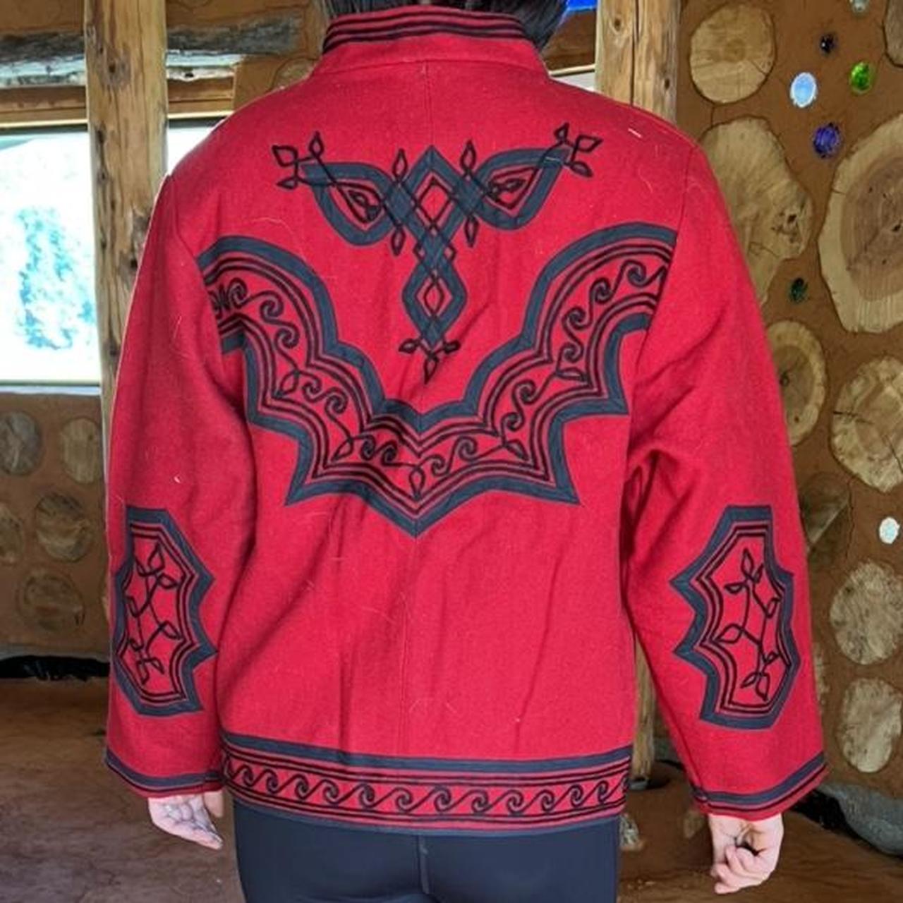 Women's Red and Black Coat | Depop