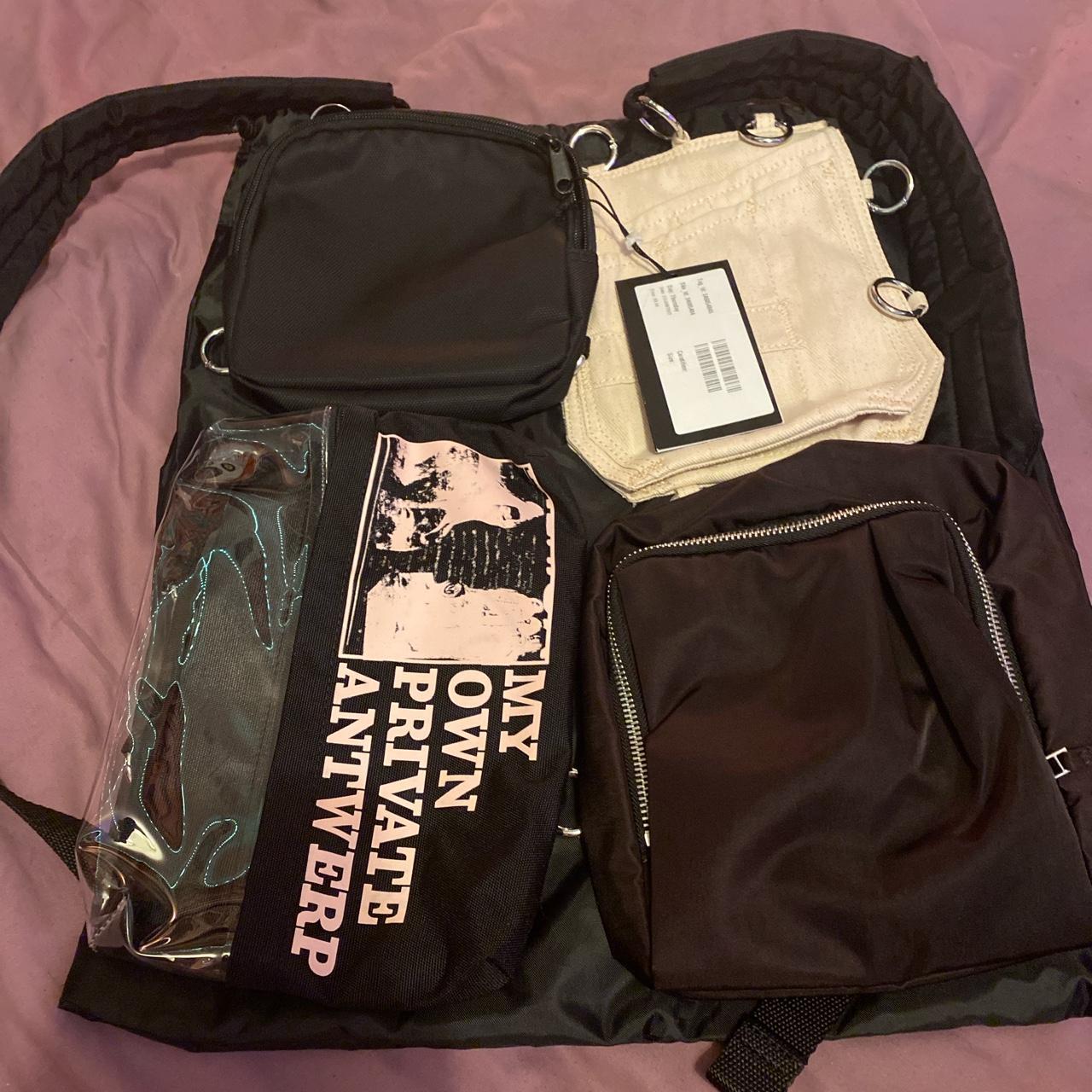 -Raf Simons x Eastpak Black and Cream Pocketbag Loop... - Depop