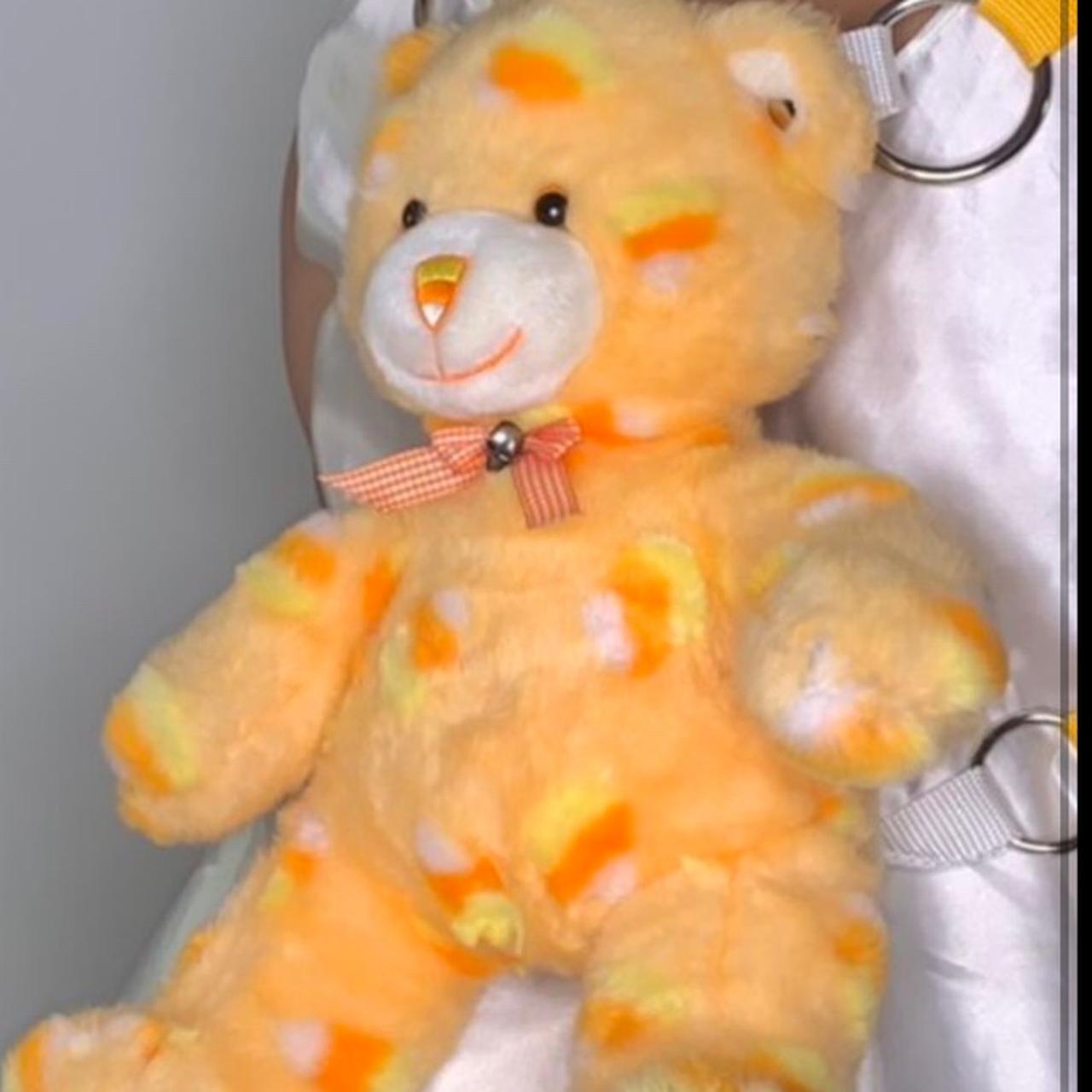 Adorable repurposed candy corn Halloween bear... - Depop