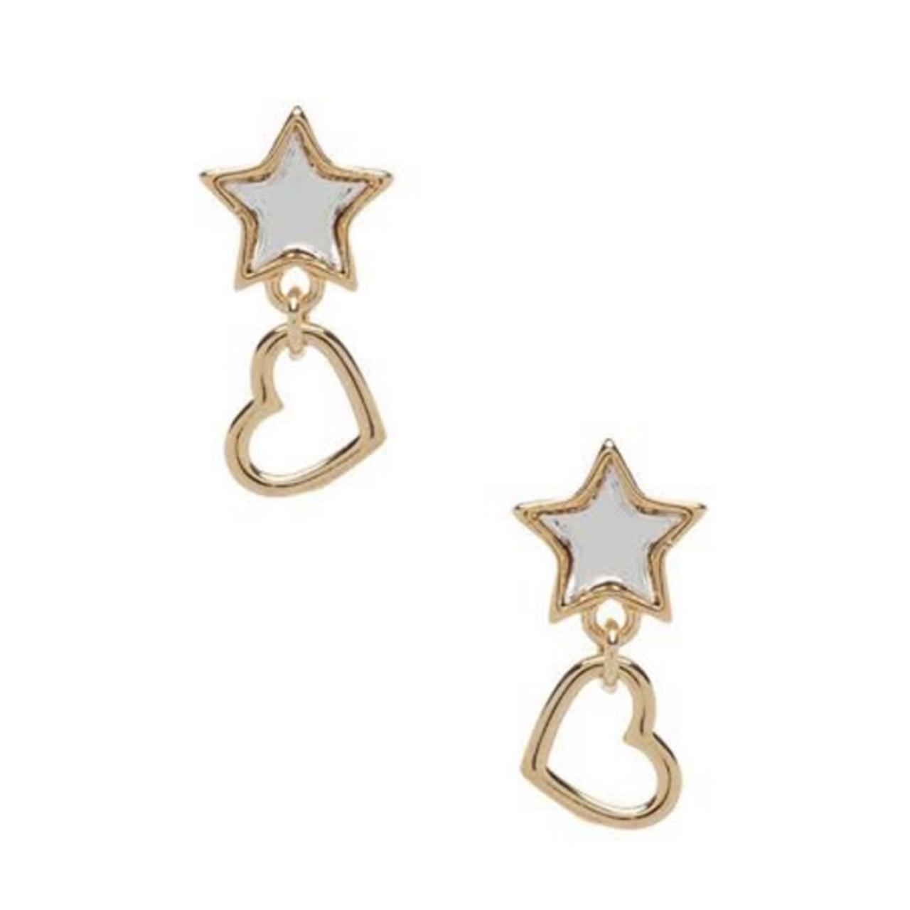 Marc by Marc Jacobs star silver mirror earrings with... - Depop