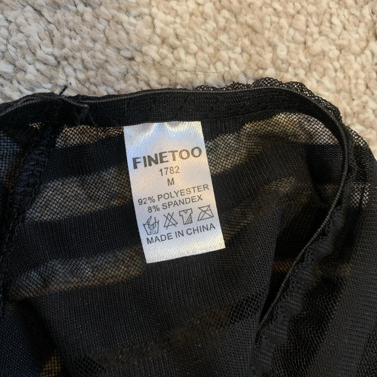 Finetoo black thong Brazilian back mesh/spandex... - Depop