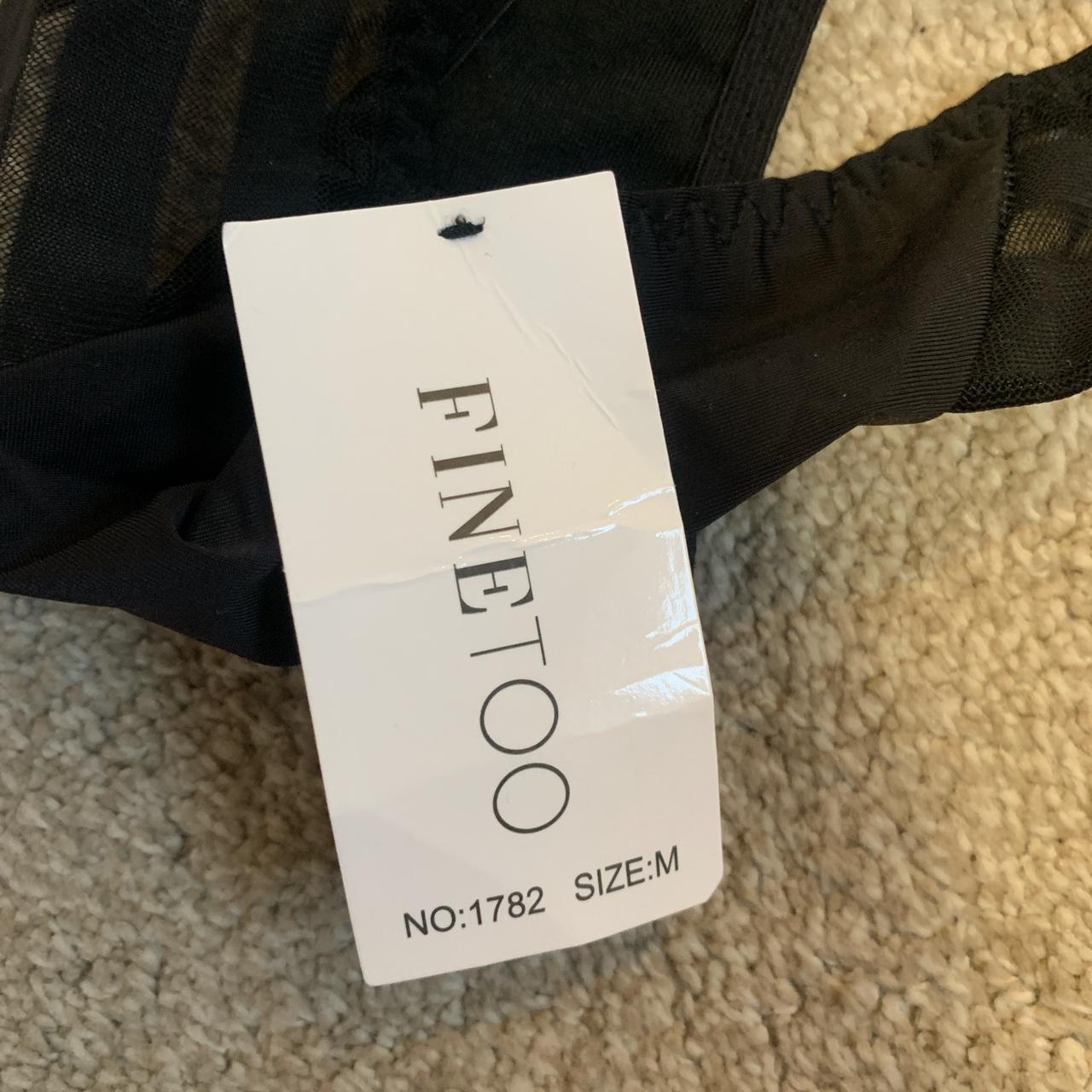 Finetoo black thong Brazilian back mesh/spandex... - Depop