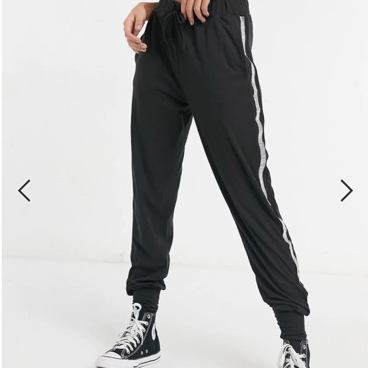 Qed London joggers with diamanté rhinestone... - Depop